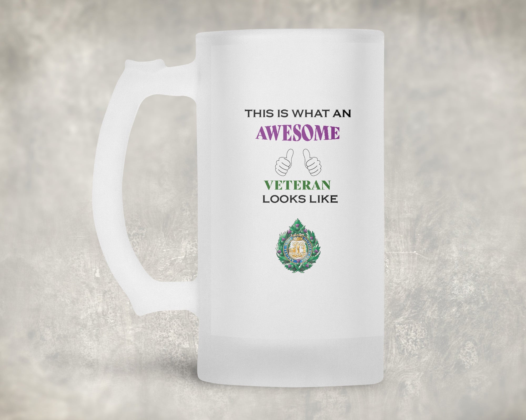 Argyll and Sutherland Highlanders - Awesome Veteran Frosted Stein – The Crafty Black Dog