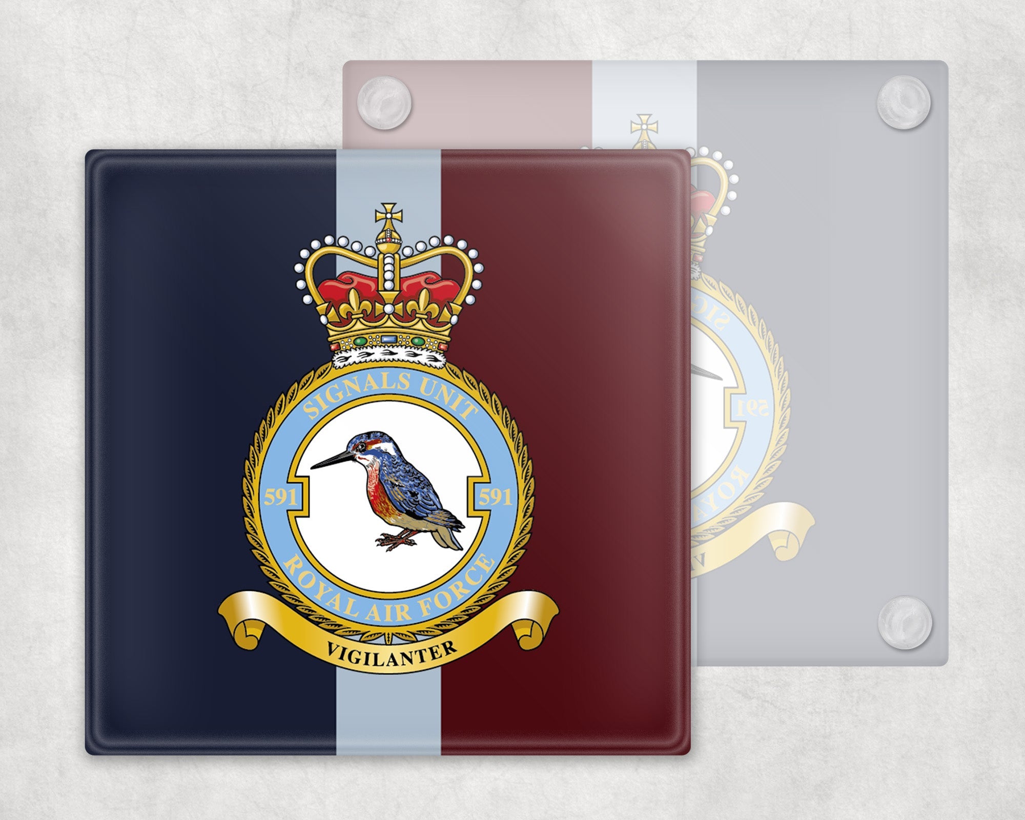 591 Signals Unit RAF - Glass Coaster – The Crafty Black Dog