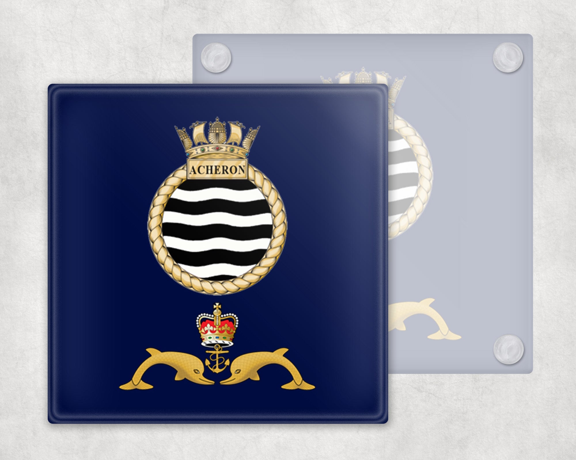 HMS Acheron - Glass Coaster – The Crafty Black Dog