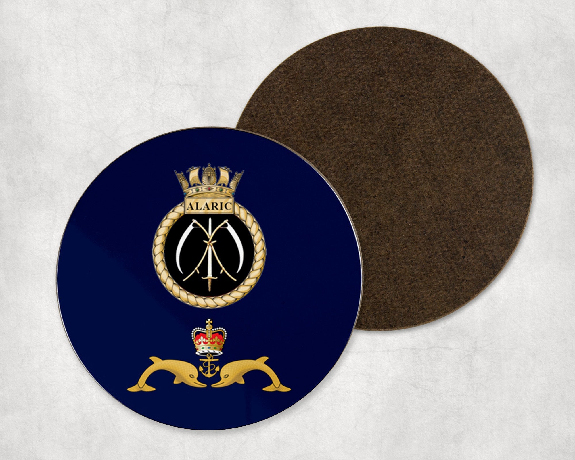 HMS Alaric - Round Coaster Set – The Crafty Black Dog