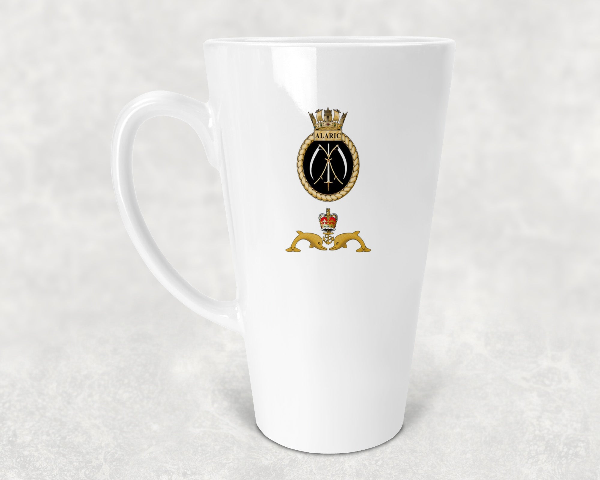 HMS Alaric - Latte Mug 17oz – The Crafty Black Dog