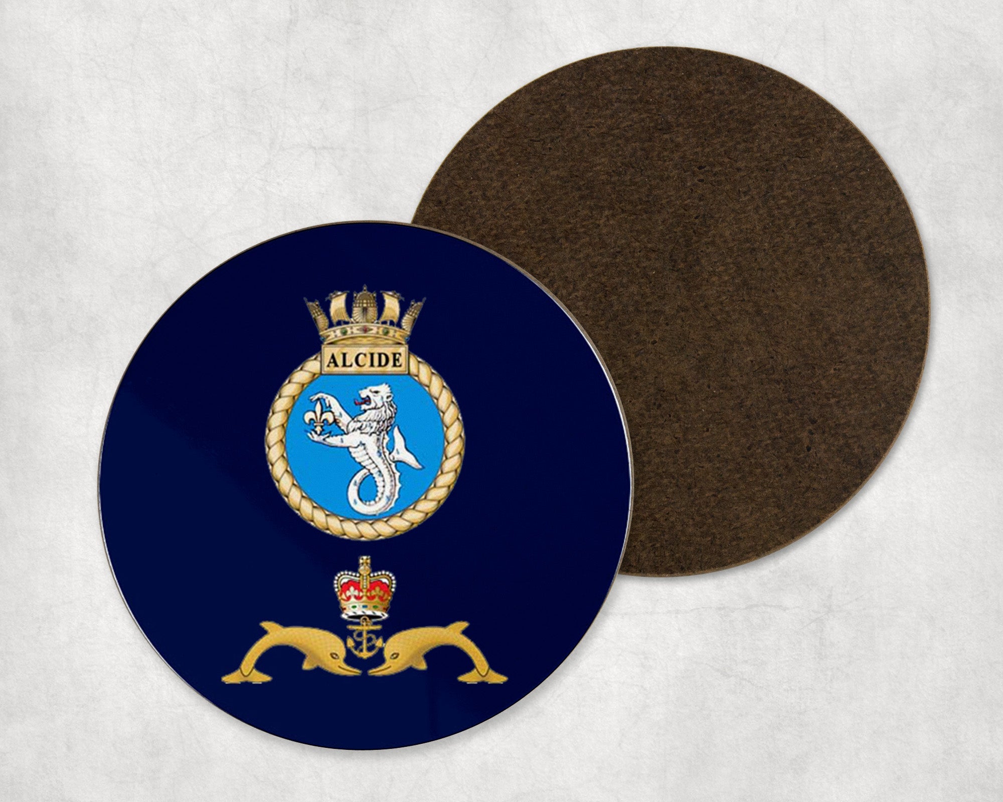 HMS Alcide - Round Coaster Set – The Crafty Black Dog
