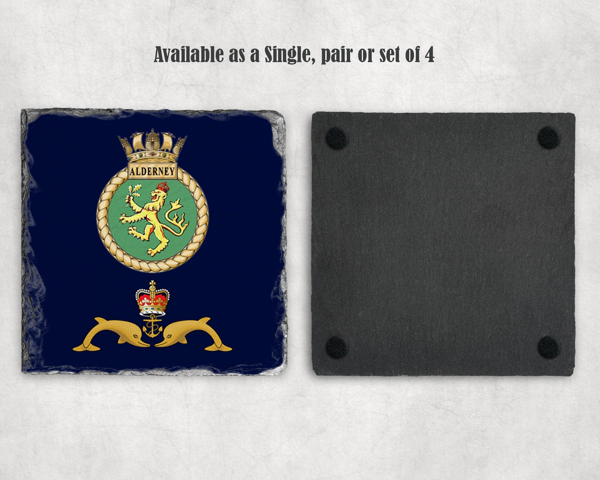 HMS Alderney - Slate Coaster – The Crafty Black Dog