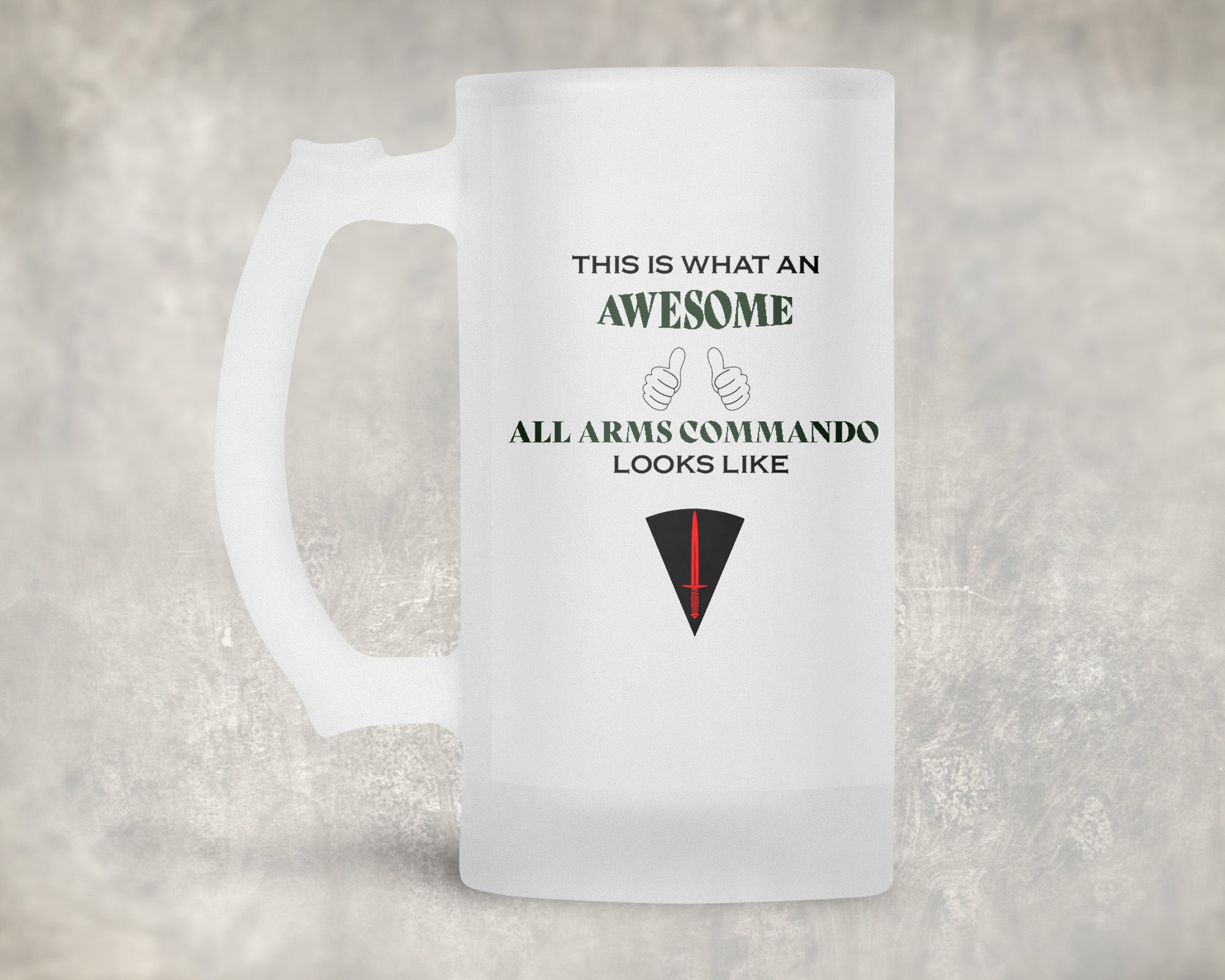 All Arms Commando - Awesome Frosted Stein – The Crafty Black Dog