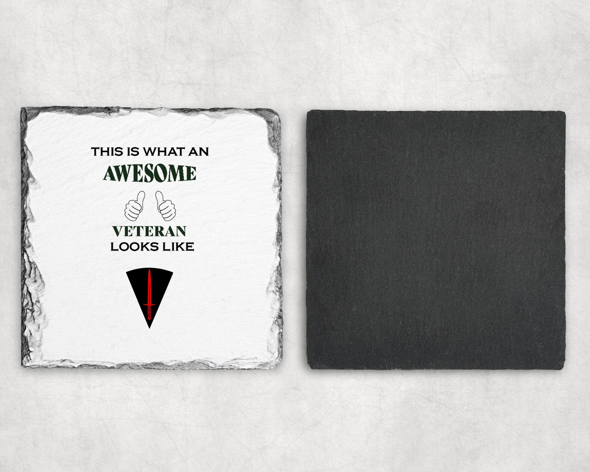 All Arms Commando - Veteran - Slate Coaster – The Crafty Black Dog