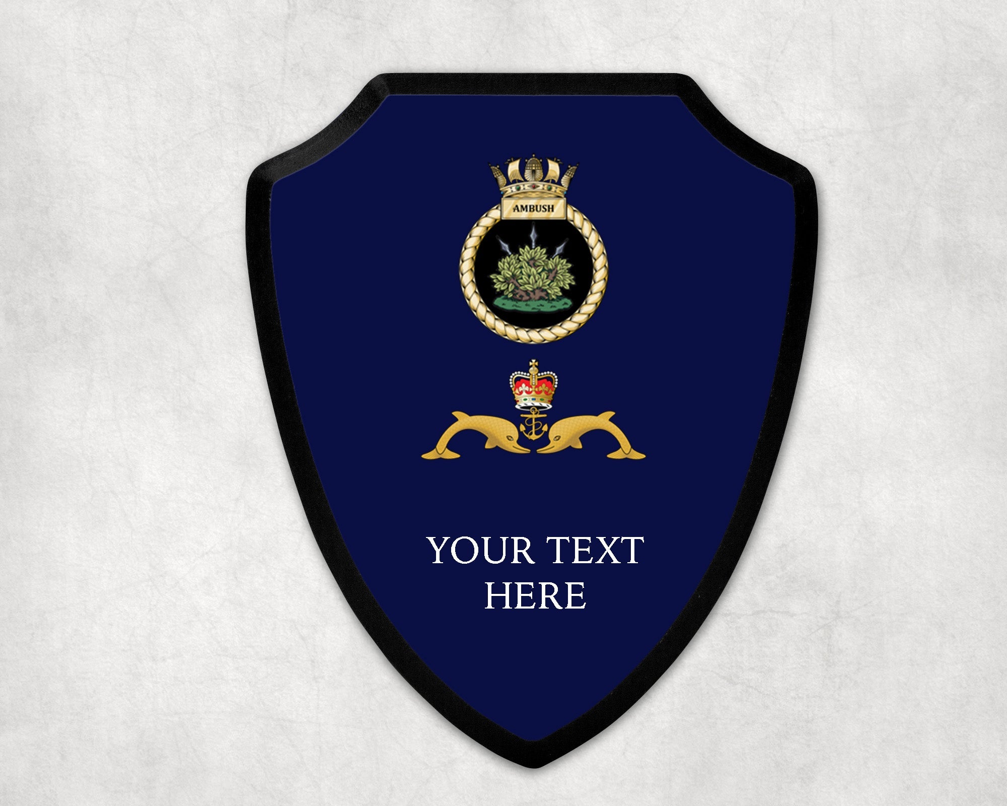 HMS Ambush - Royal Navy Printed Wall Shield – The Crafty Black Dog