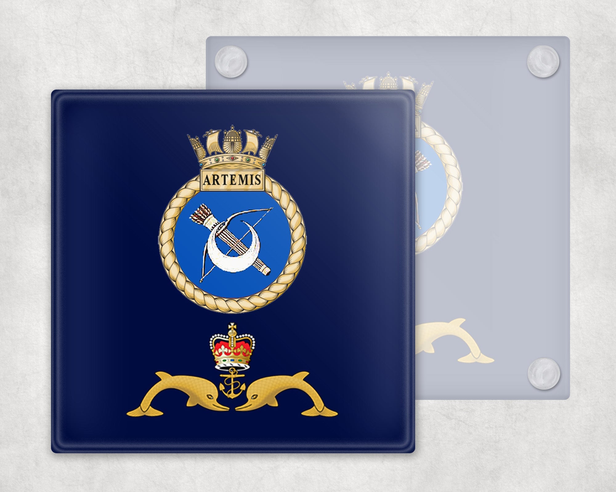 HMS Artemis - Glass Coaster – The Crafty Black Dog