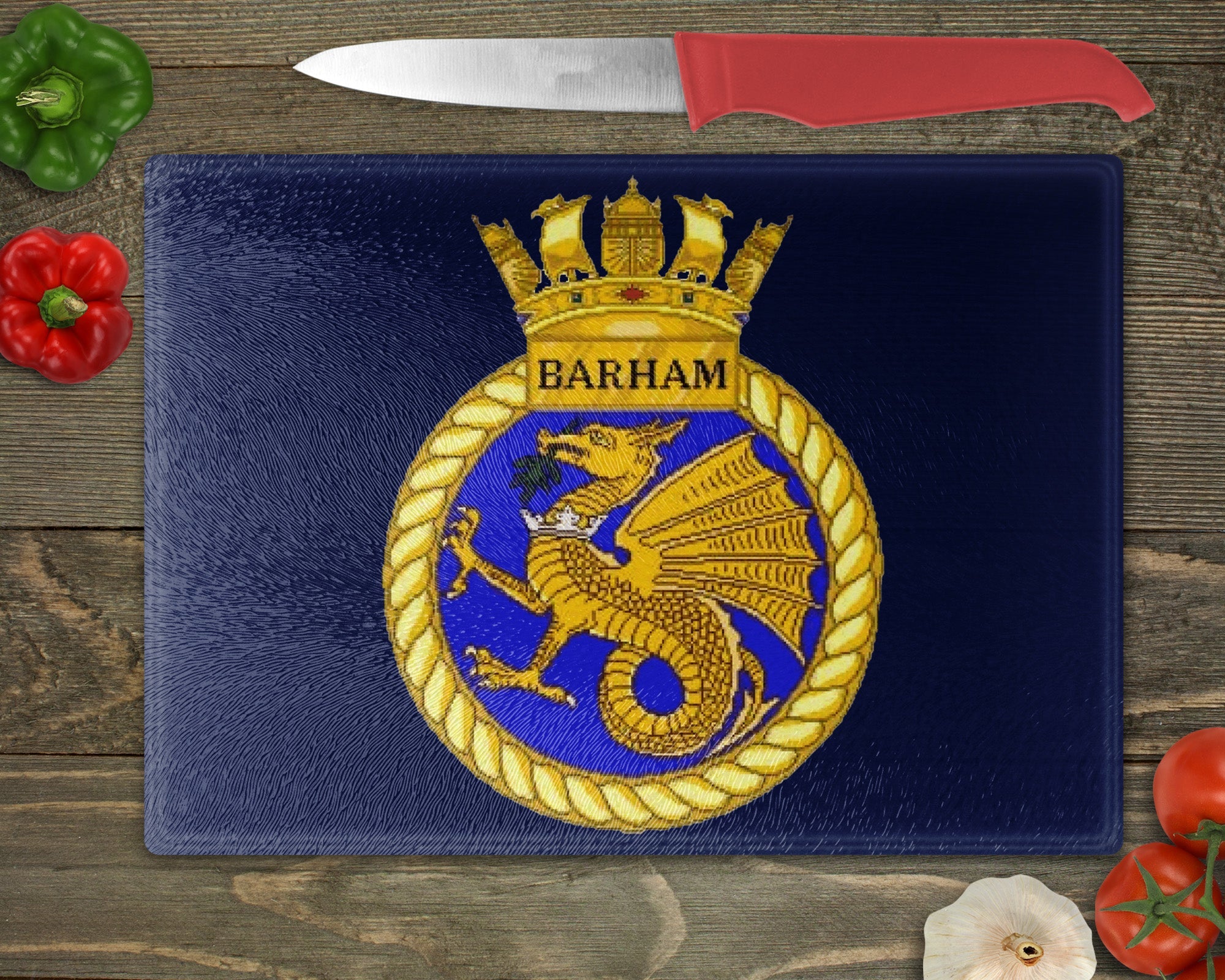 HMS Barham - Cutting Board – The Crafty Black Dog