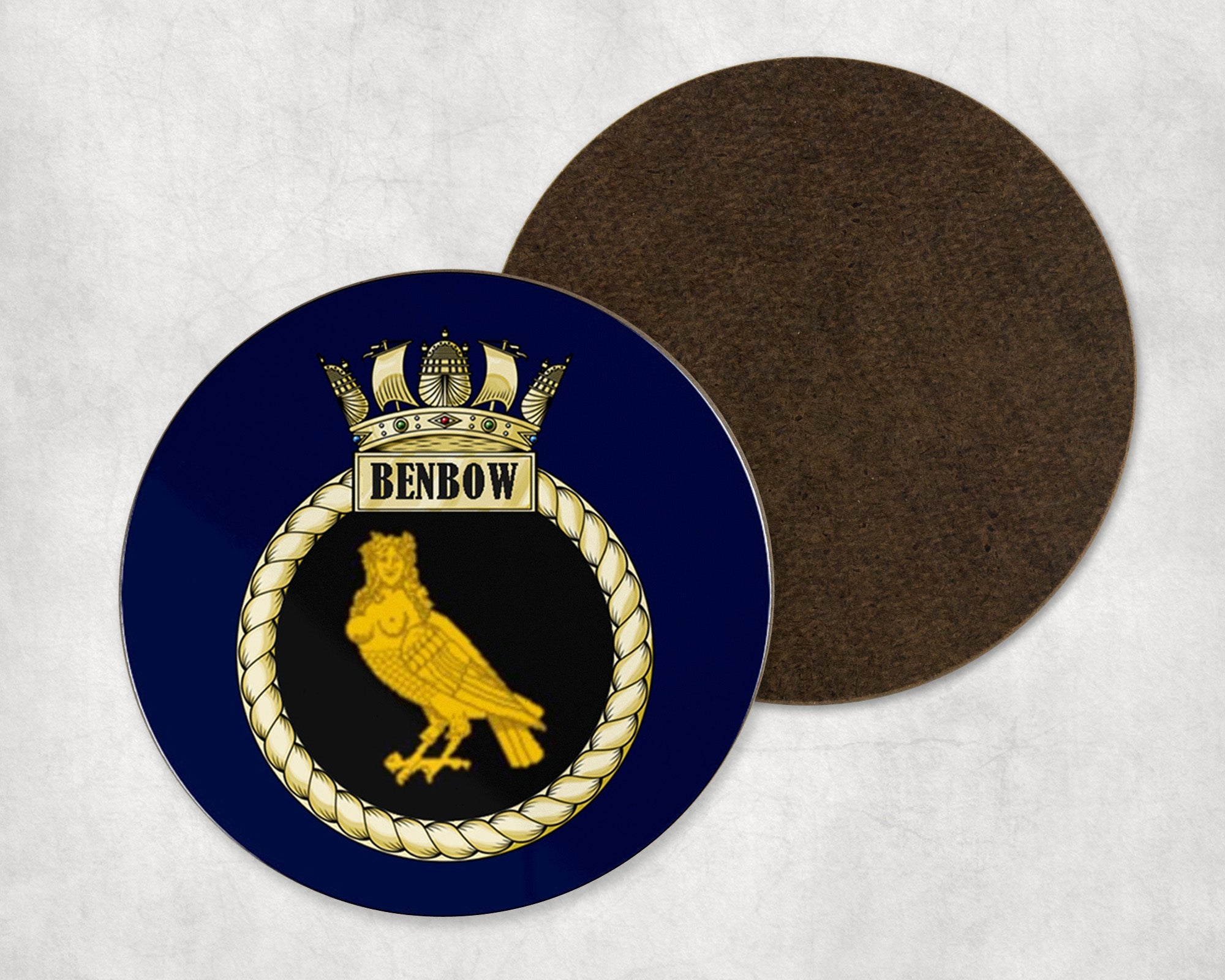 HMS Benbow - Round Coaster Set – The Crafty Black Dog