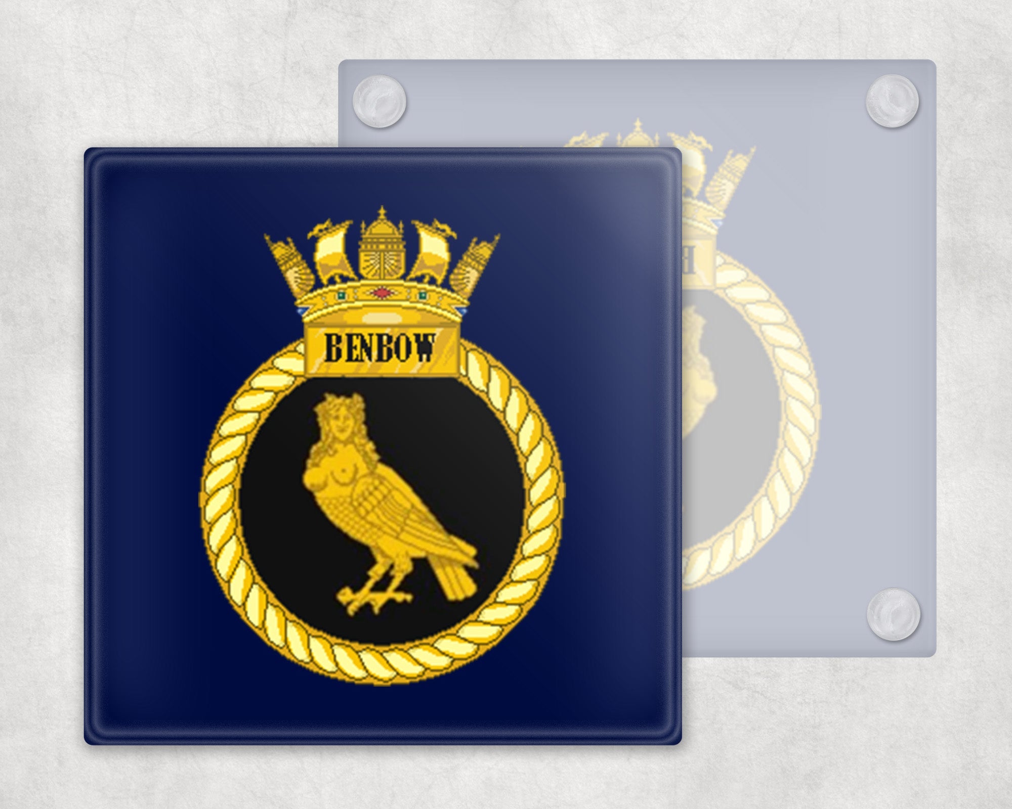 HMS Benbow - Glass Coaster – The Crafty Black Dog