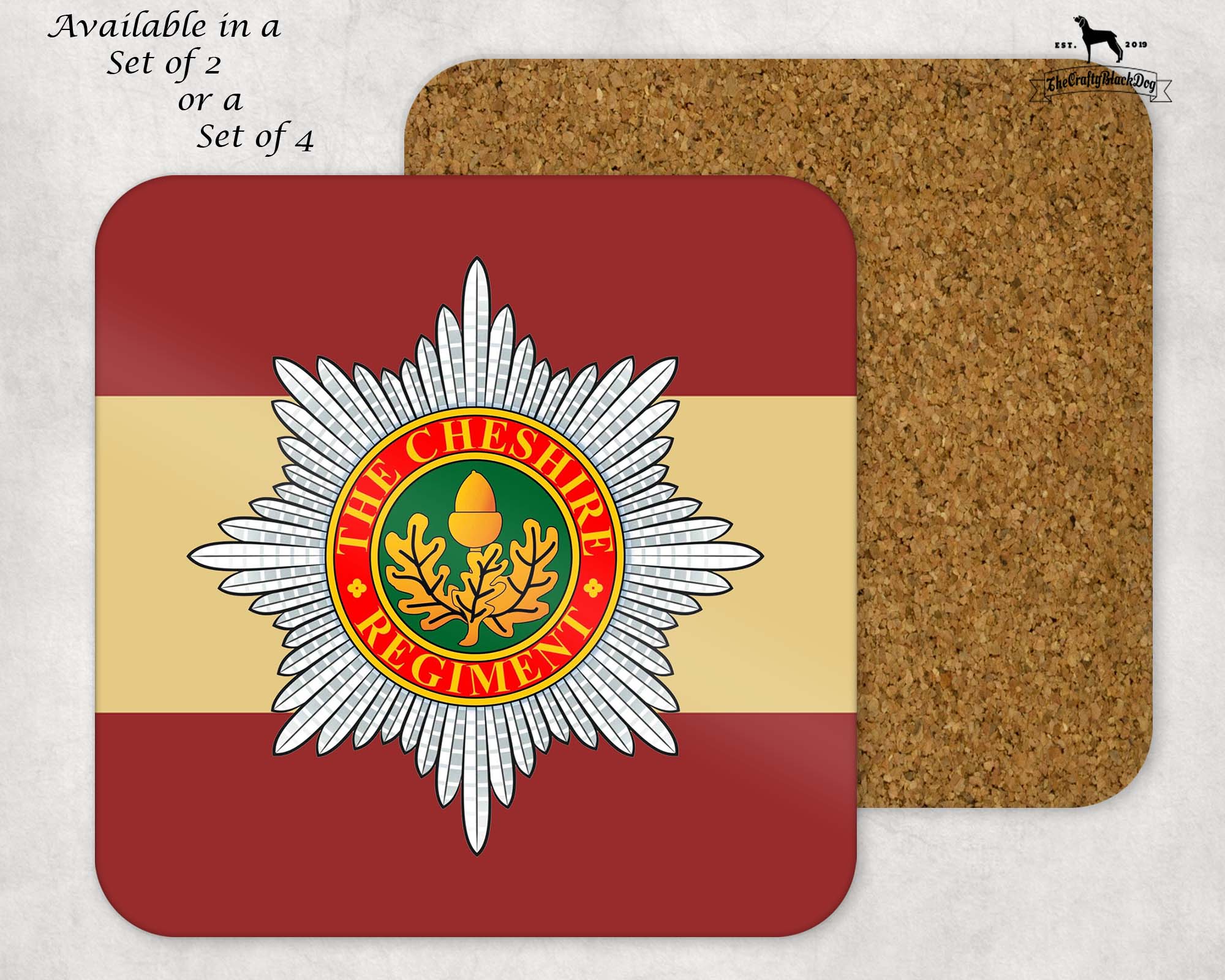 Cheshire Regiment - Coaster Set – The Crafty Black Dog