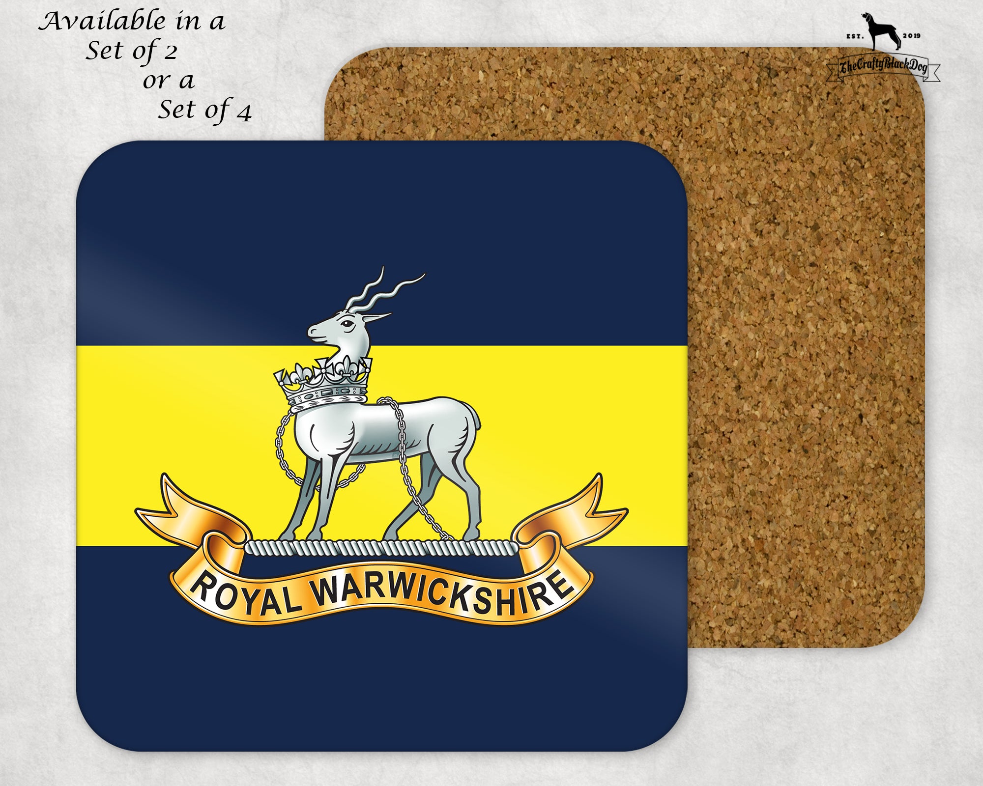 Royal Warwickshire Regiment - Coaster Set – The Crafty Black Dog