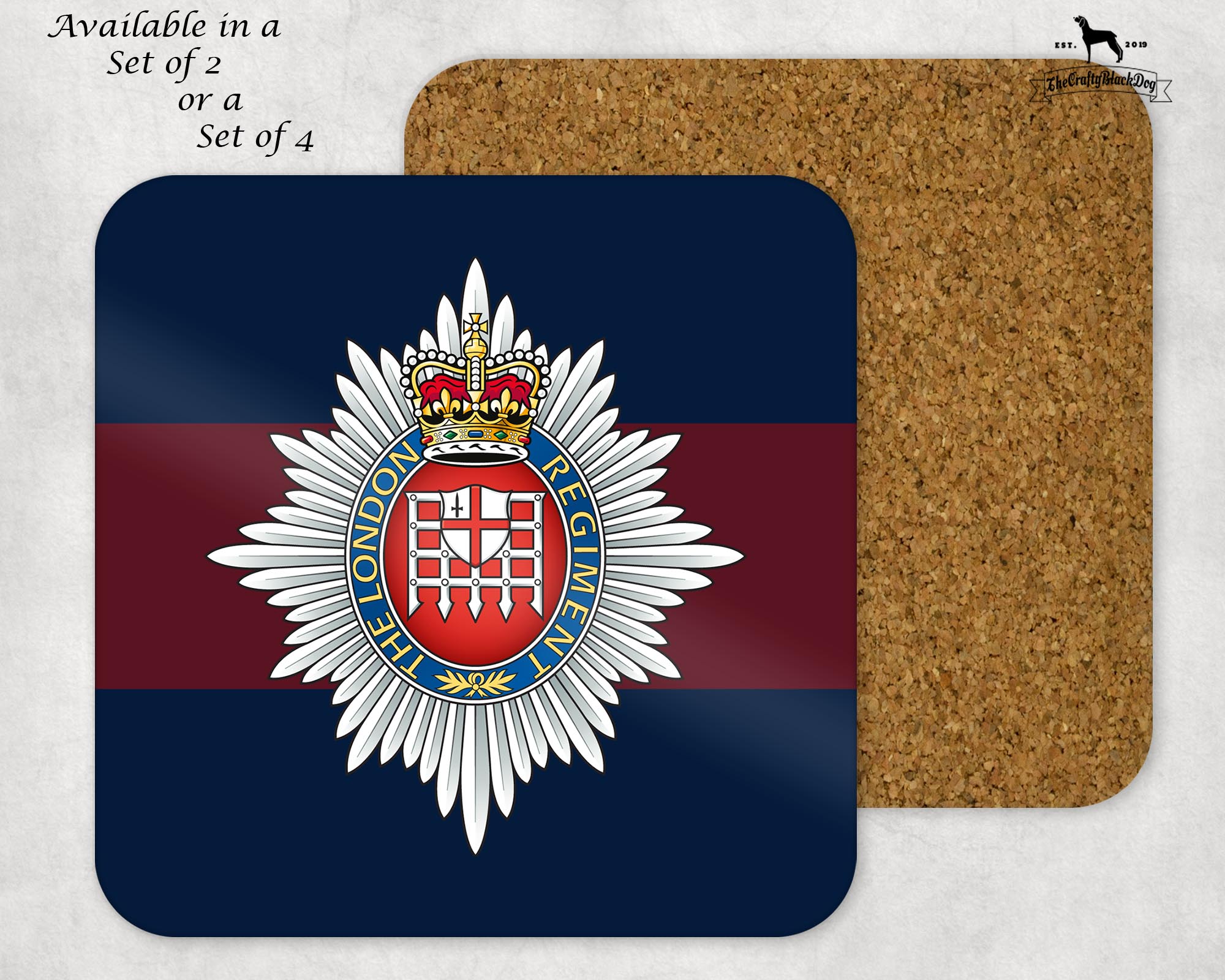London Regiment - Coaster Set – The Crafty Black Dog