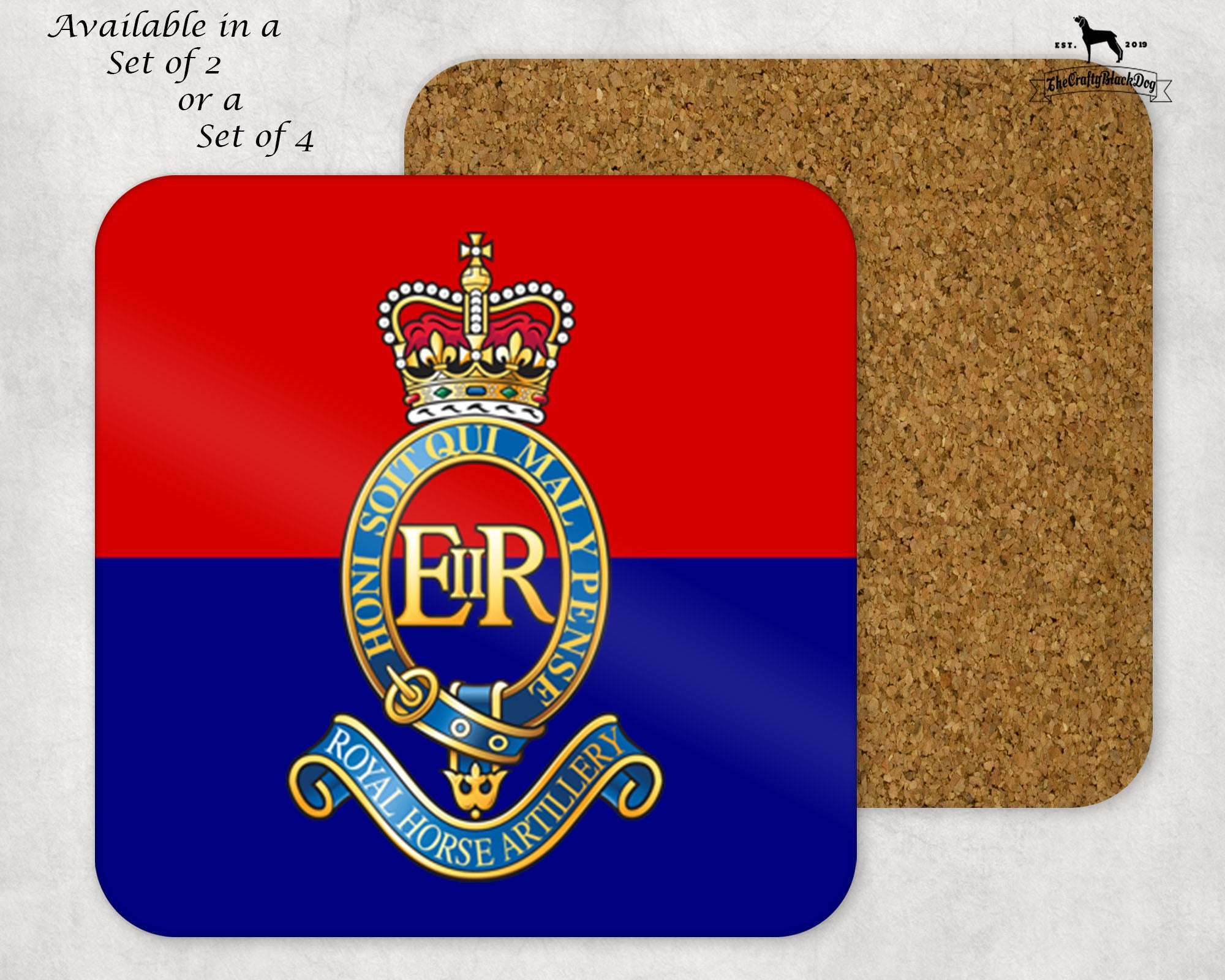 Royal Horse Artillery Cap Badge - Coaster Set – The Crafty Black Dog