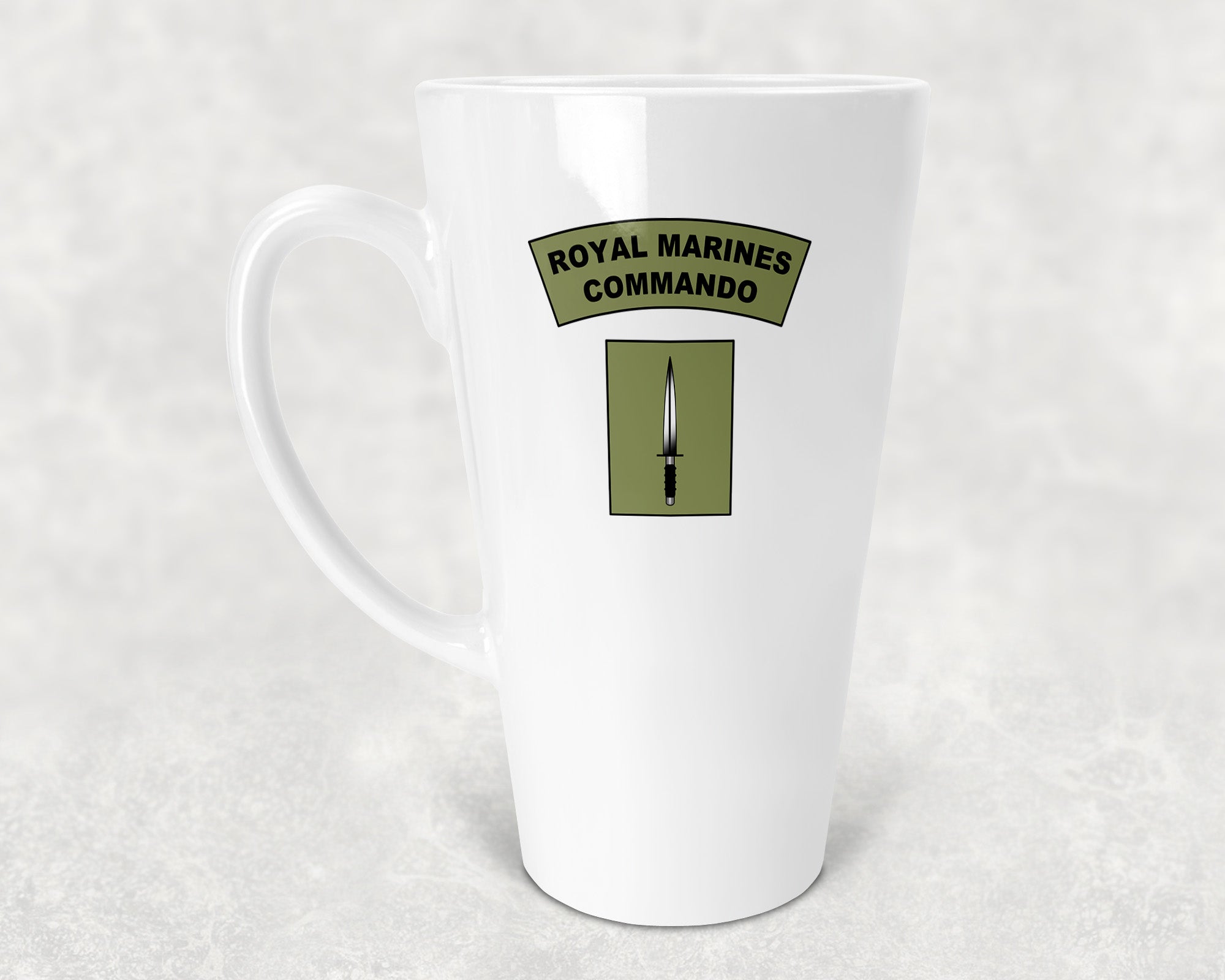 Royal Marines Dagger & Flash - Latte Mug 17oz – The Crafty Black Dog