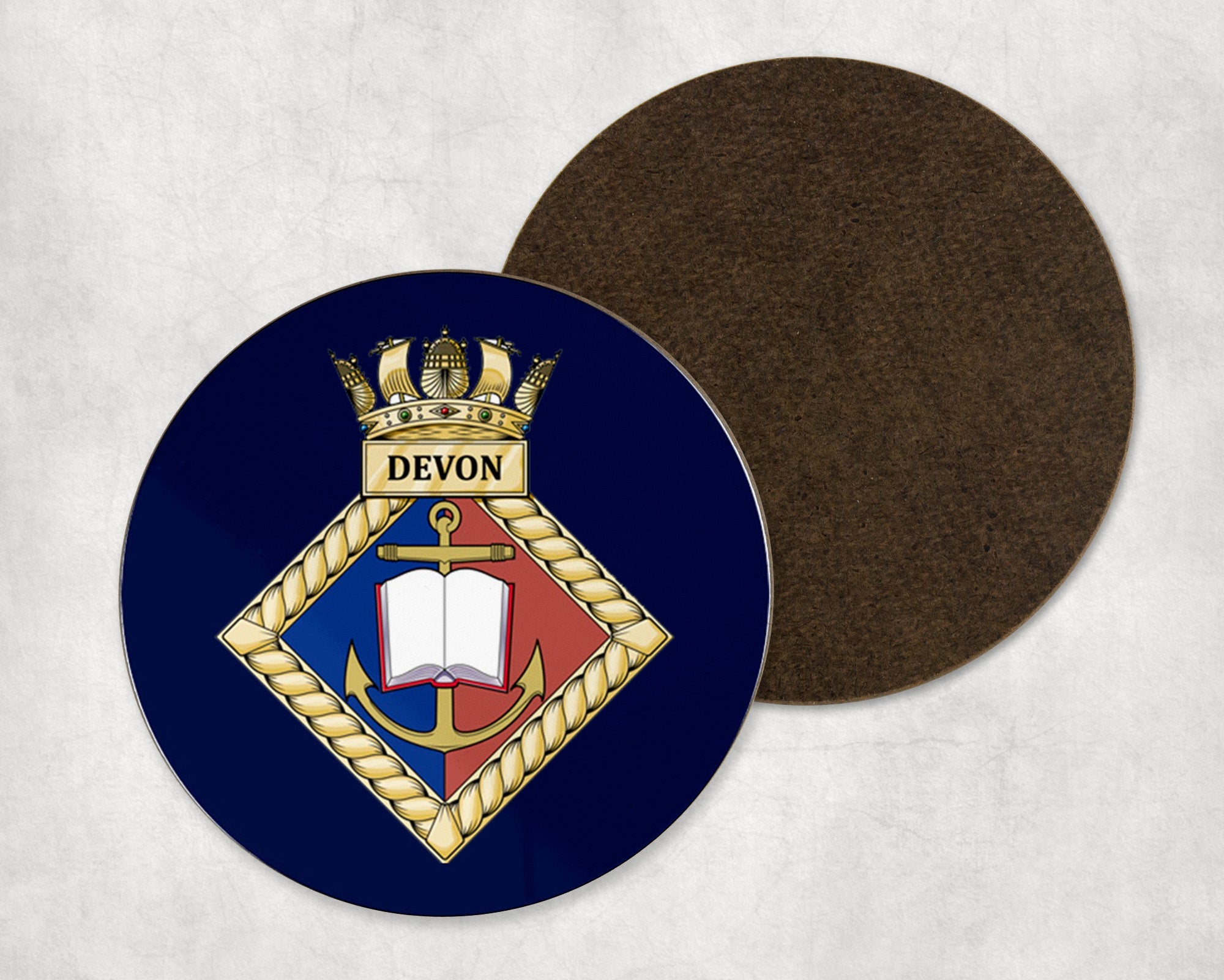URNU Devon - Round Coaster Set – The Crafty Black Dog