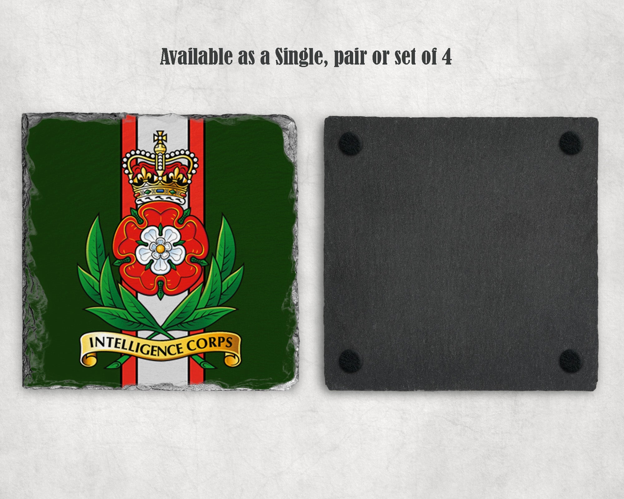 Intelligence Corps Cap Badge - Slate Coaster – The Crafty Black Dog