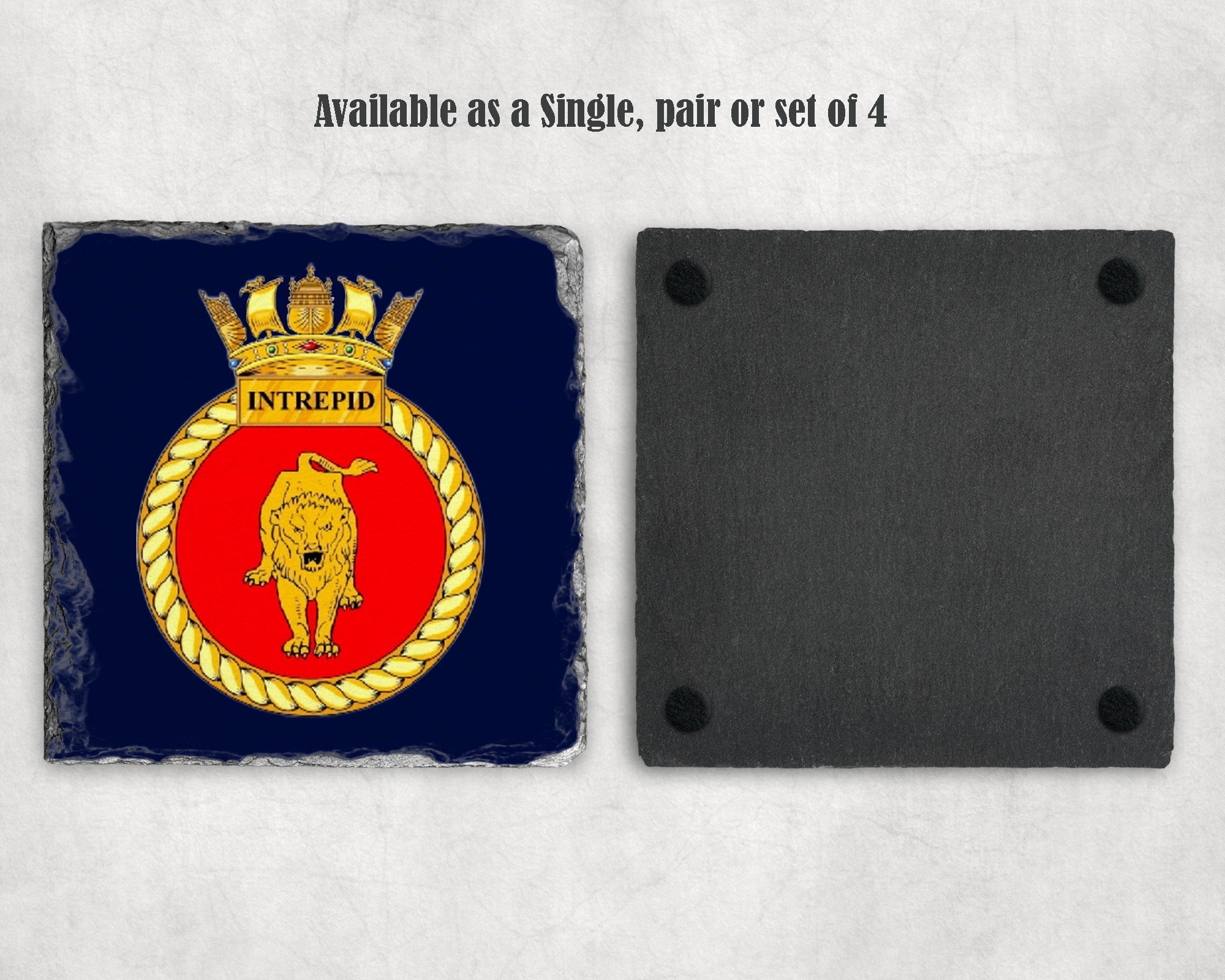 HMS Intrepid - Slate Coaster – The Crafty Black Dog