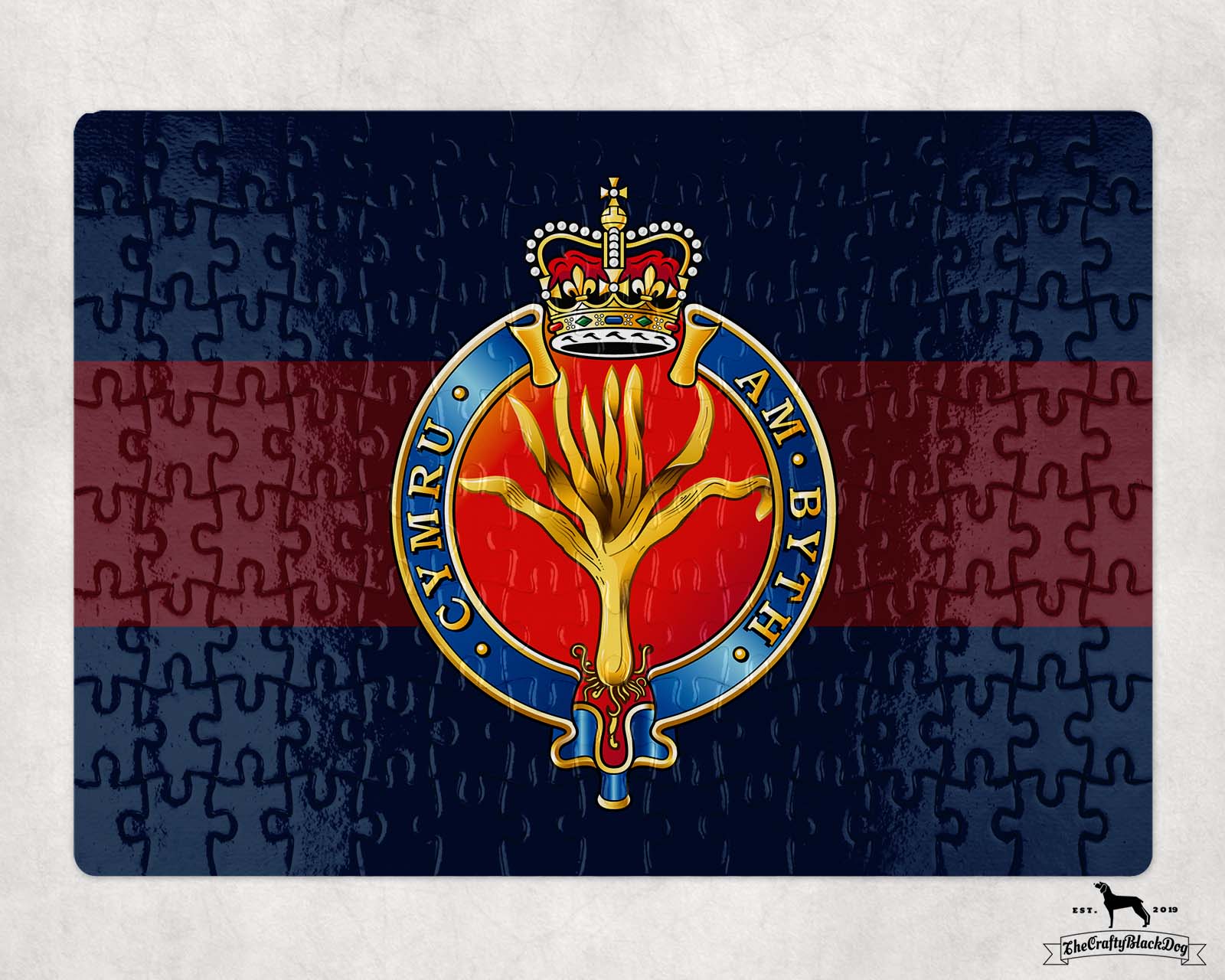 Welsh Guards cypher - Jigsaw Puzzle – The Crafty Black Dog