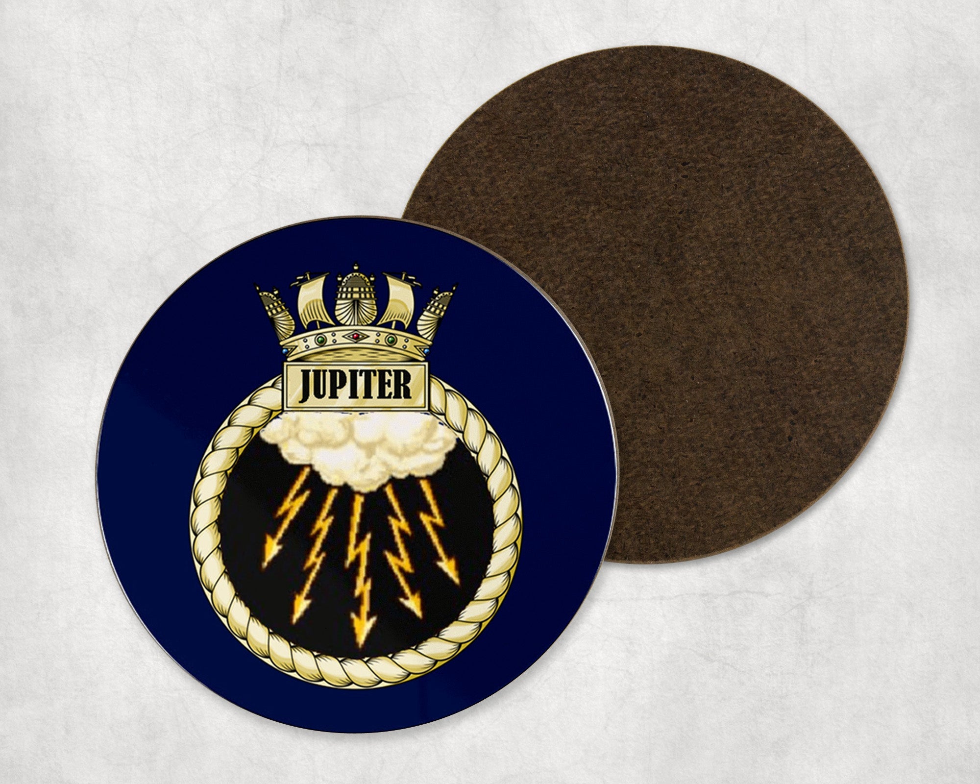HMS Jupiter - Round Coaster Set – The Crafty Black Dog