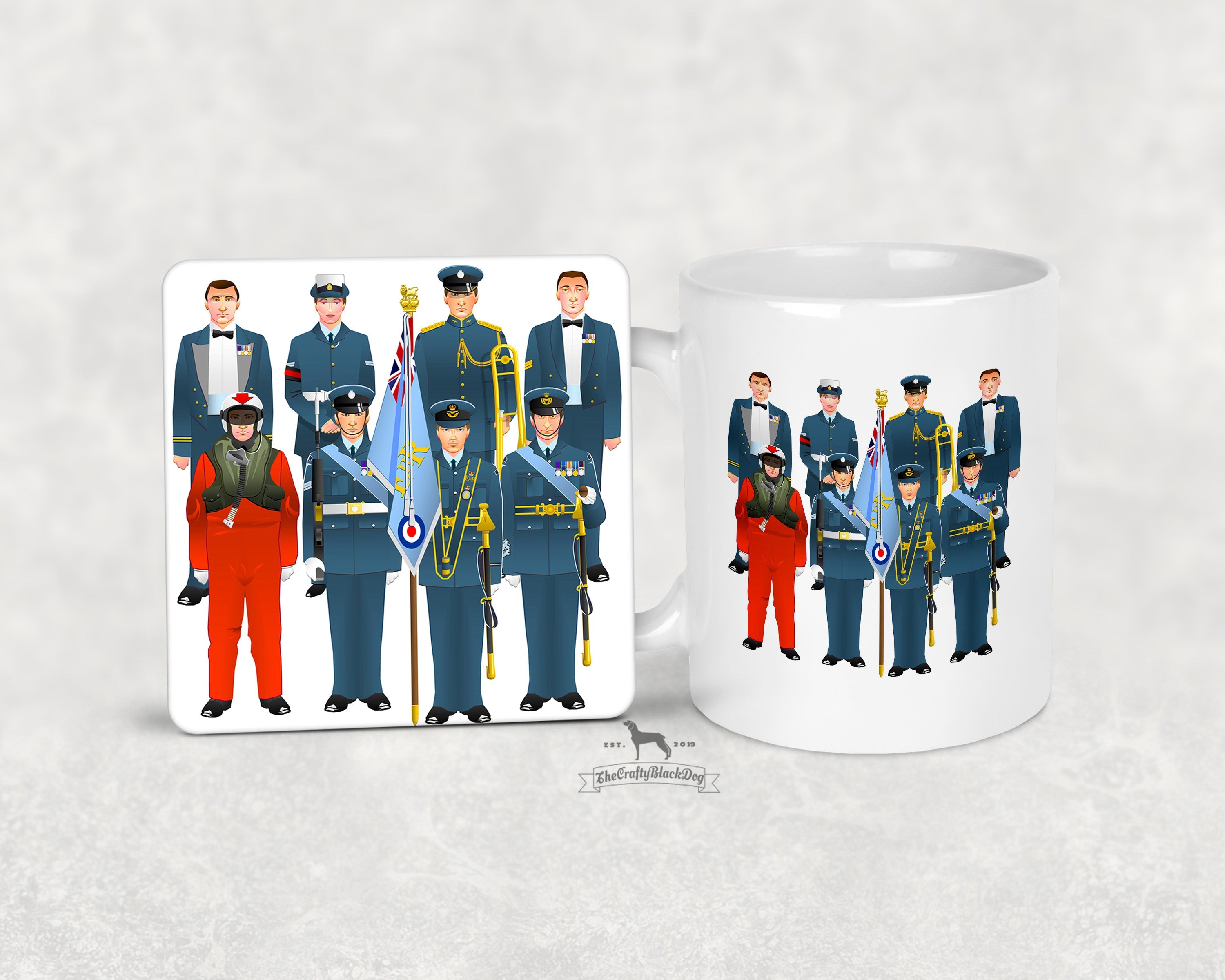 RAF - Uniform Mug and Coaster – The Crafty Black Dog