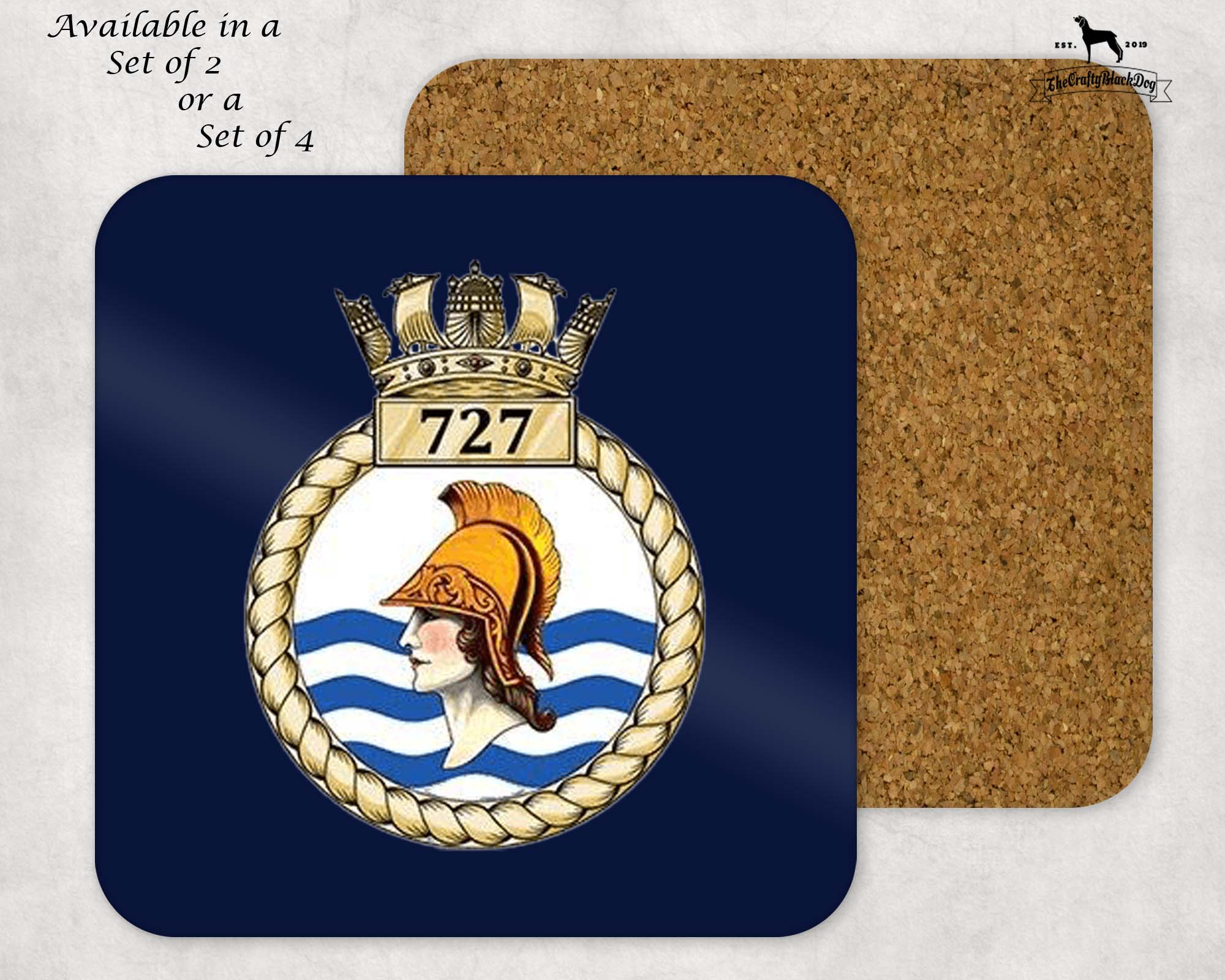 727 Naval Air Squadron - Coaster Set – The Crafty Black Dog