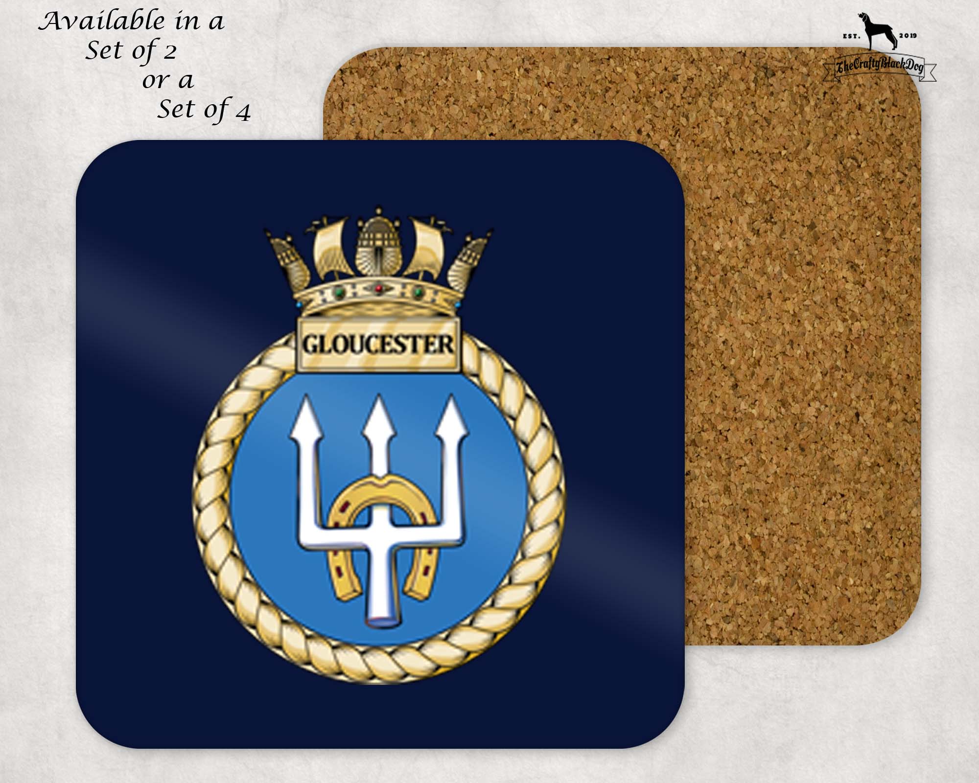HMS Gloucester - Coaster Set – The Crafty Black Dog