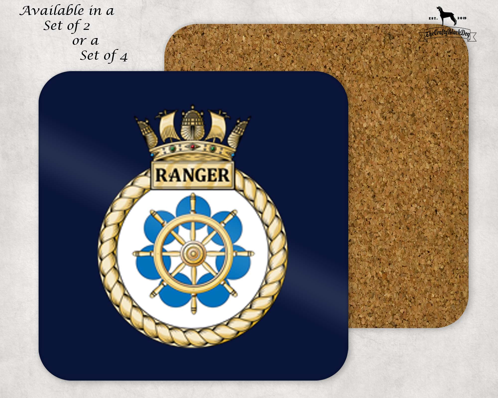 HMS Ranger - Coaster Set – The Crafty Black Dog