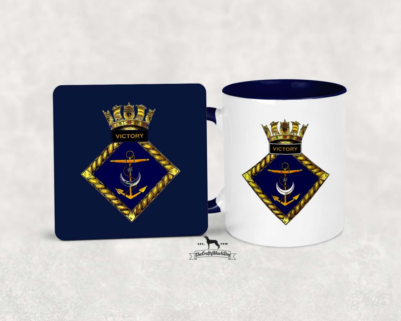 HMS Victory - MUG and COASTER SET – The Crafty Black Dog