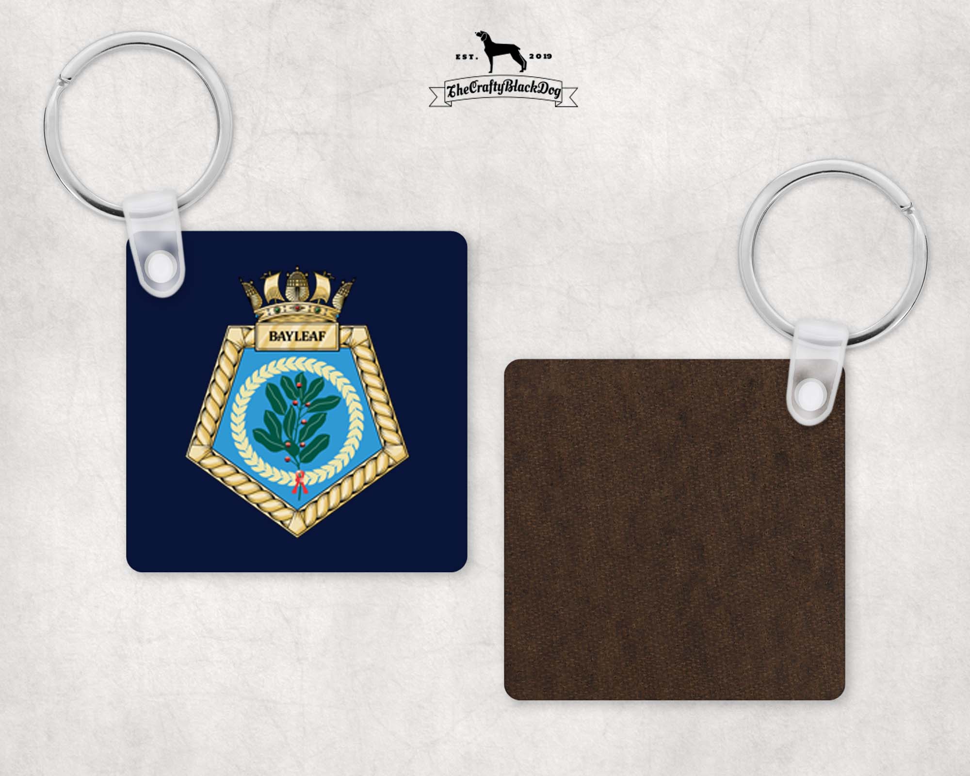 RFA Bayleaf - Square Key Ring – The Crafty Black Dog
