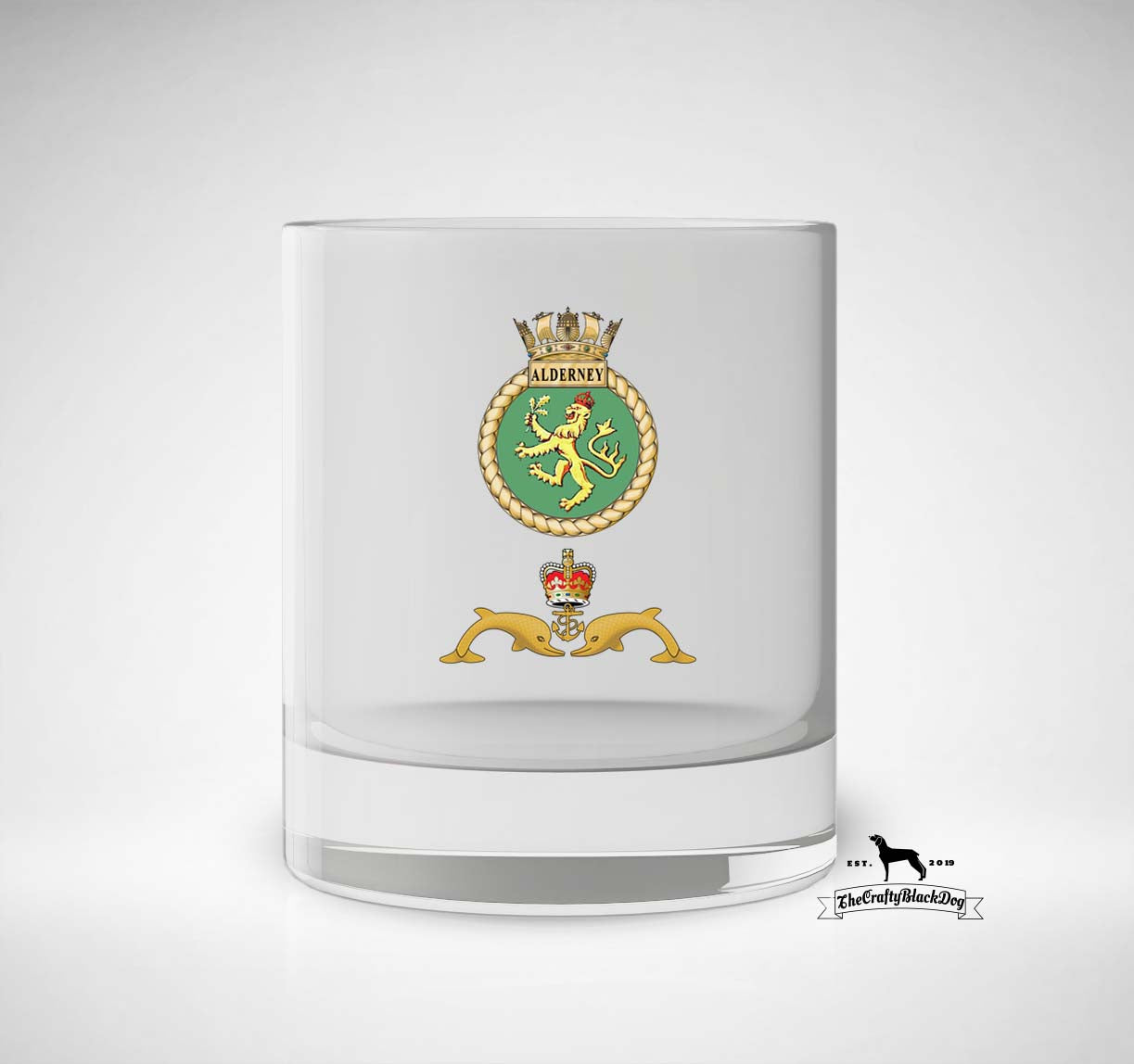 HMS Alderney - Whiskey/Spirit Glass – The Crafty Black Dog