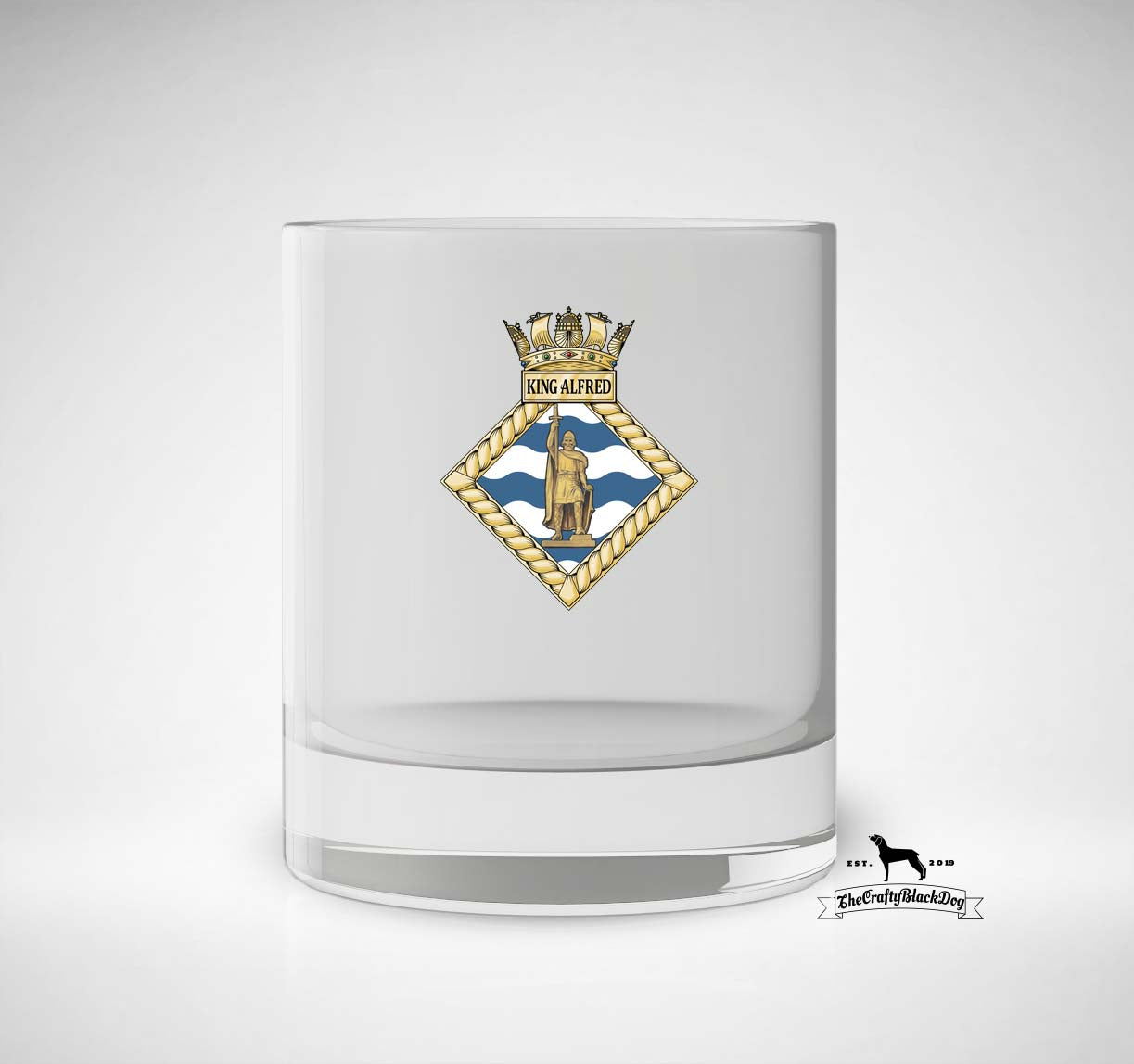 HMS King Alfred - Whiskey/Spirit Glass – The Crafty Black Dog