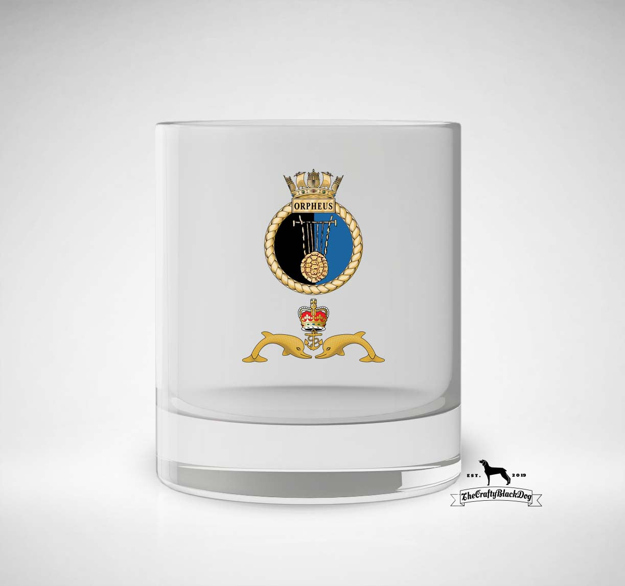 HMS Orpheus - Whiskey/Spirit Glass – The Crafty Black Dog