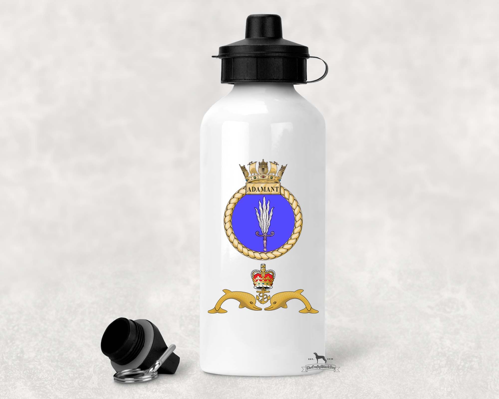 HMS Adamant - ALUMINIUM WATER BOTTLE – The Crafty Black Dog