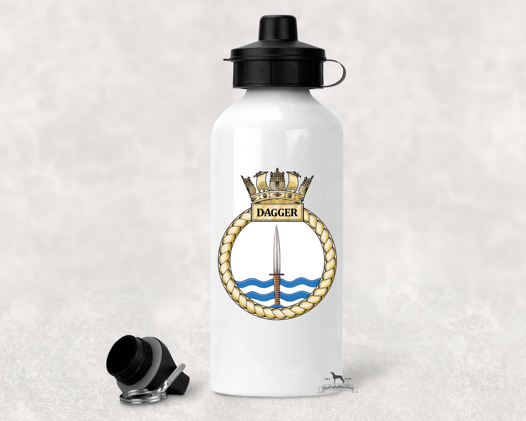 HMS Dagger - ALUMINIUM WATER BOTTLE – The Crafty Black Dog
