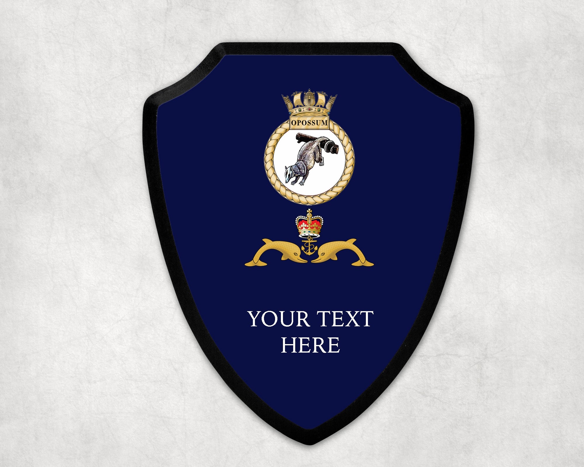 HMS Opossum - Royal Navy Printed Wall Shield – The Crafty Black Dog