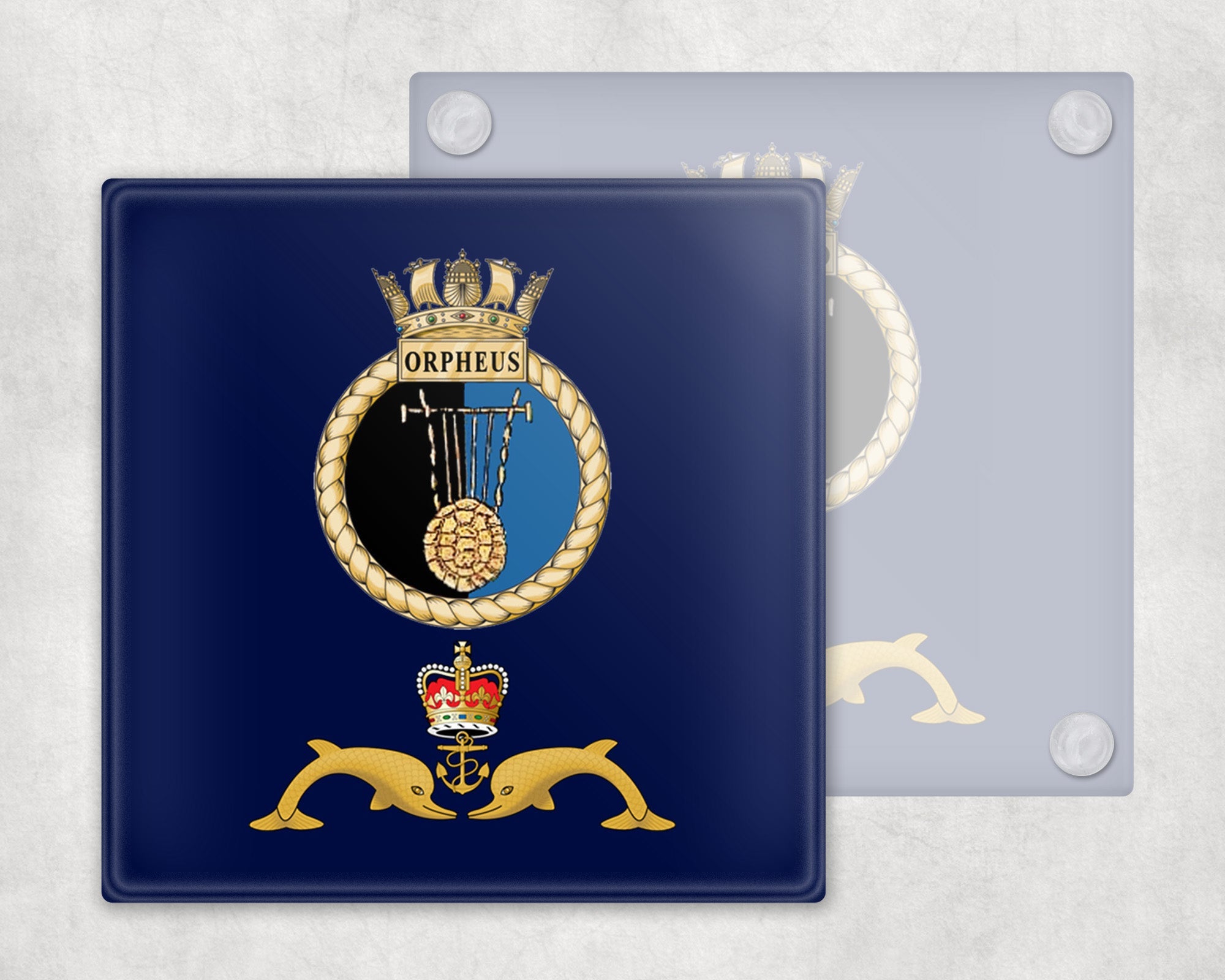 HMS Orpheus - Glass Coaster – The Crafty Black Dog