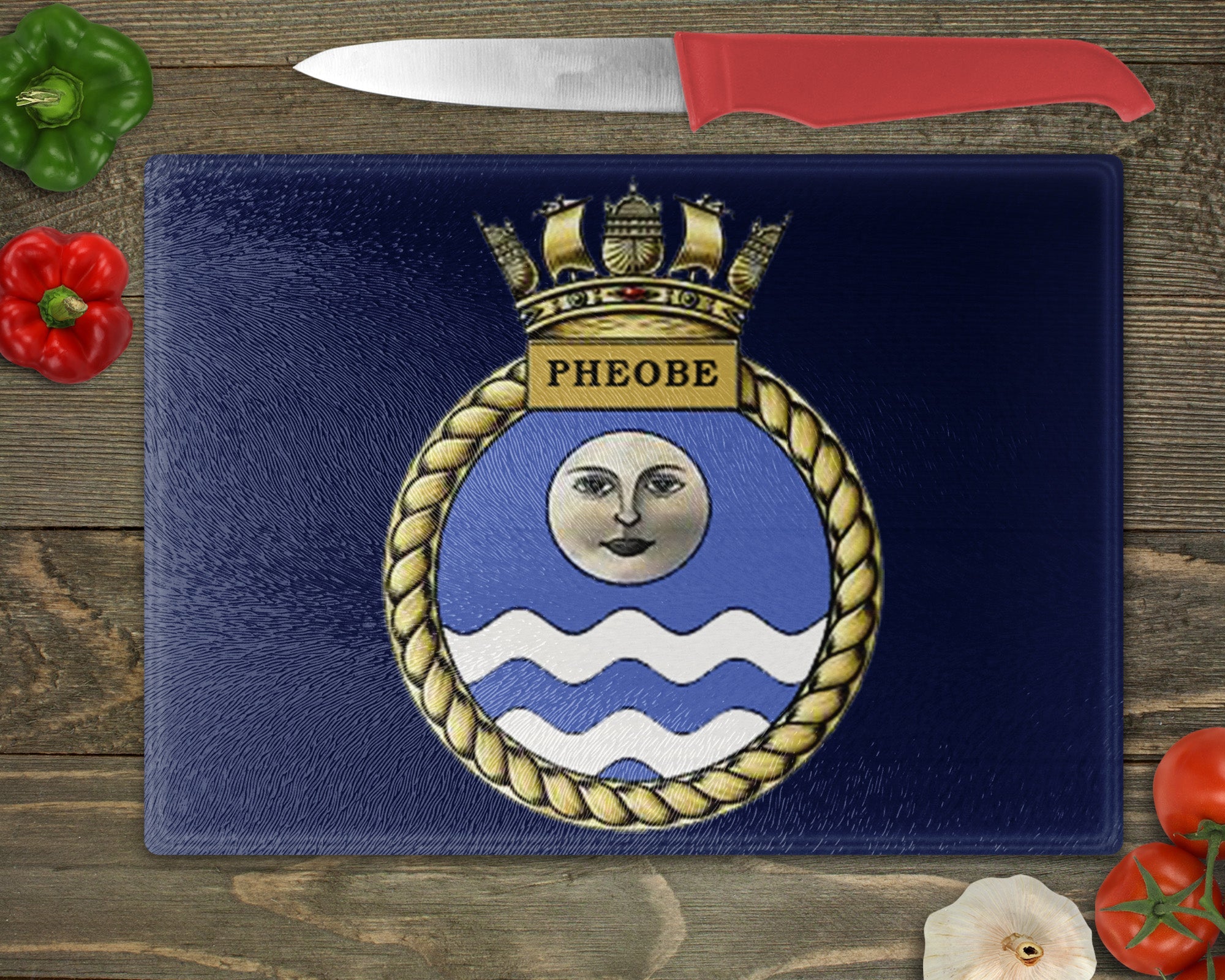 HMS Pheobe - Cutting Board – The Crafty Black Dog