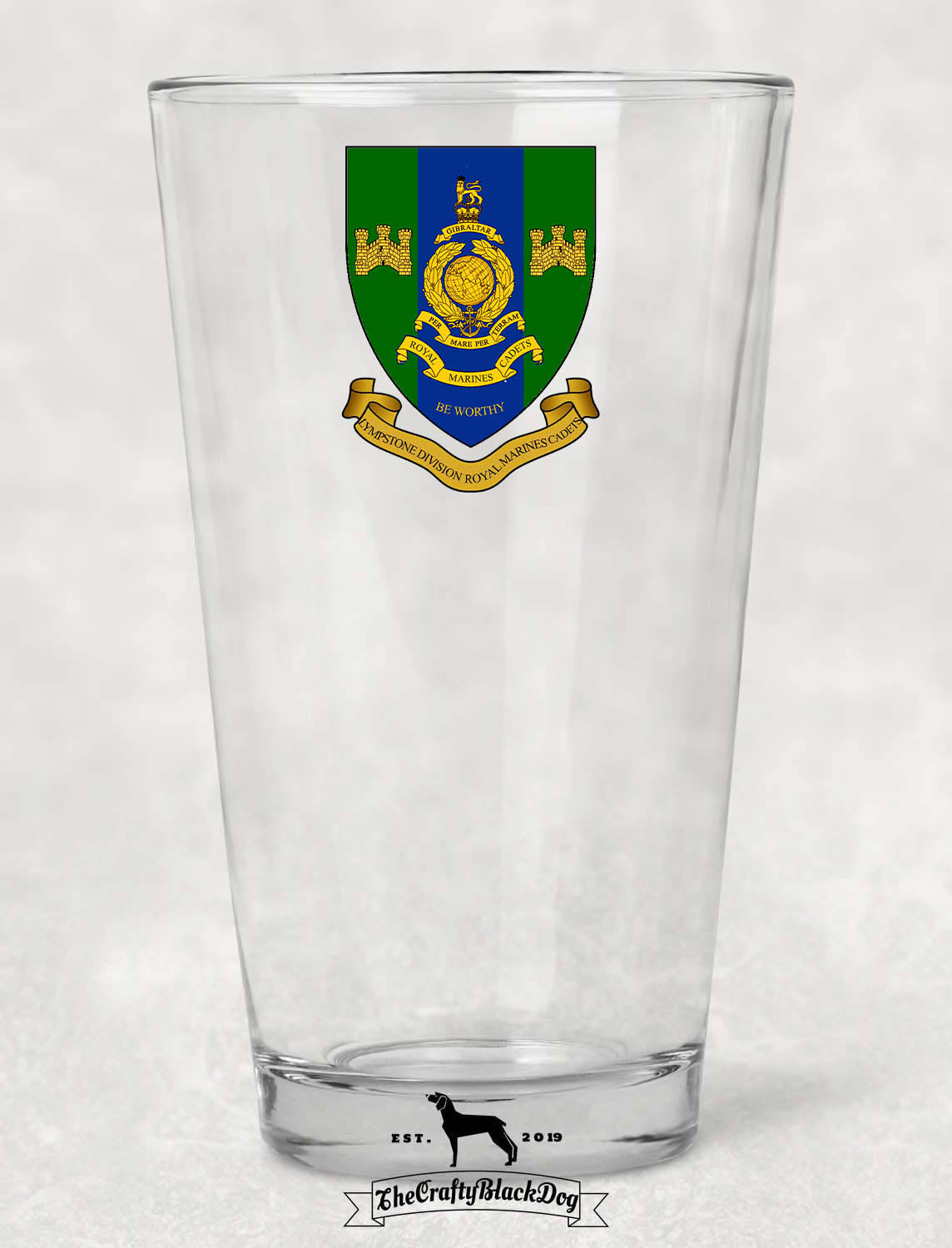 Lympstone Royal Marines Cadets - Pint Glass – The Crafty Black Dog