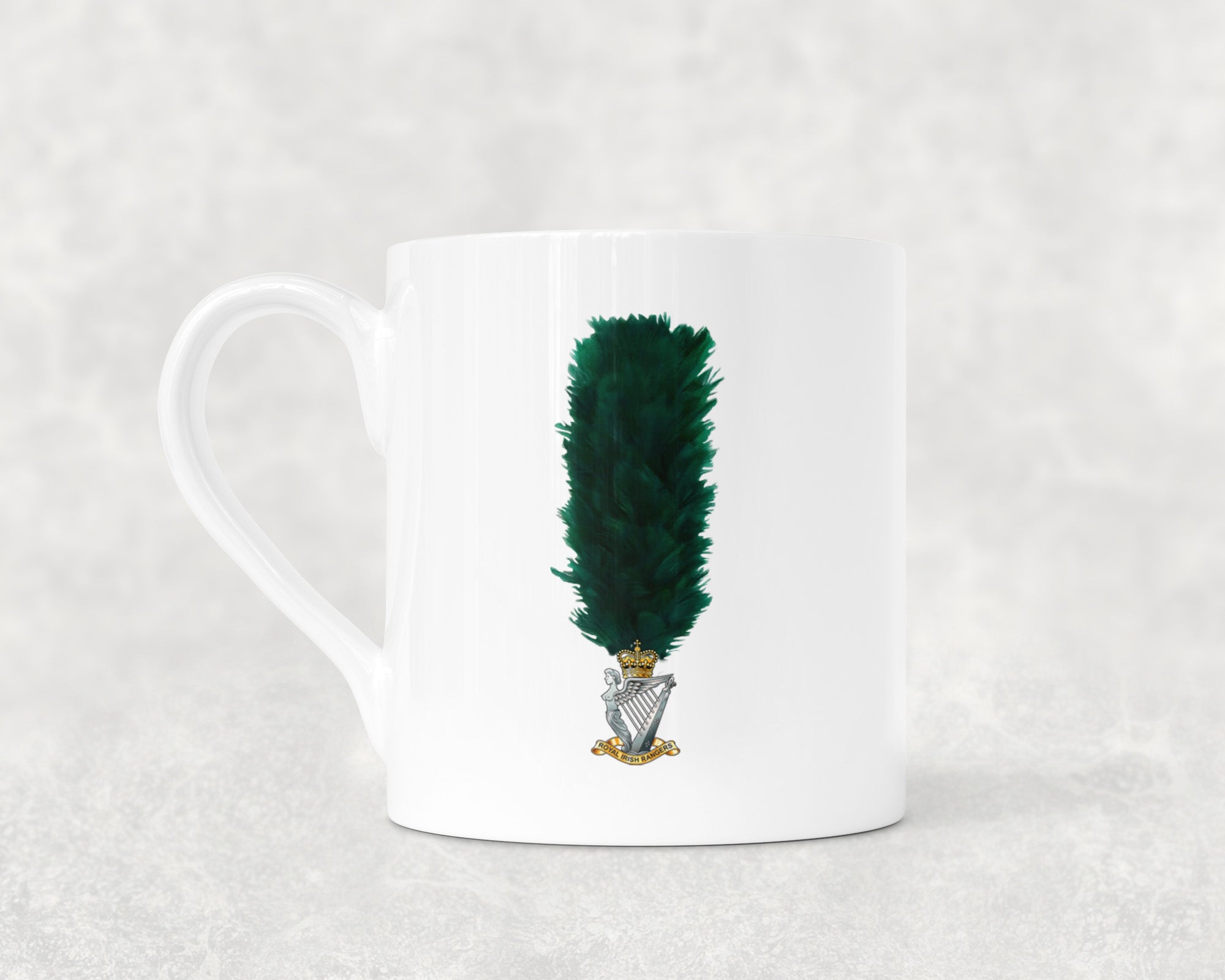 Royal Irish Rangers Hackle - Bone China Mug – The Crafty Black Dog