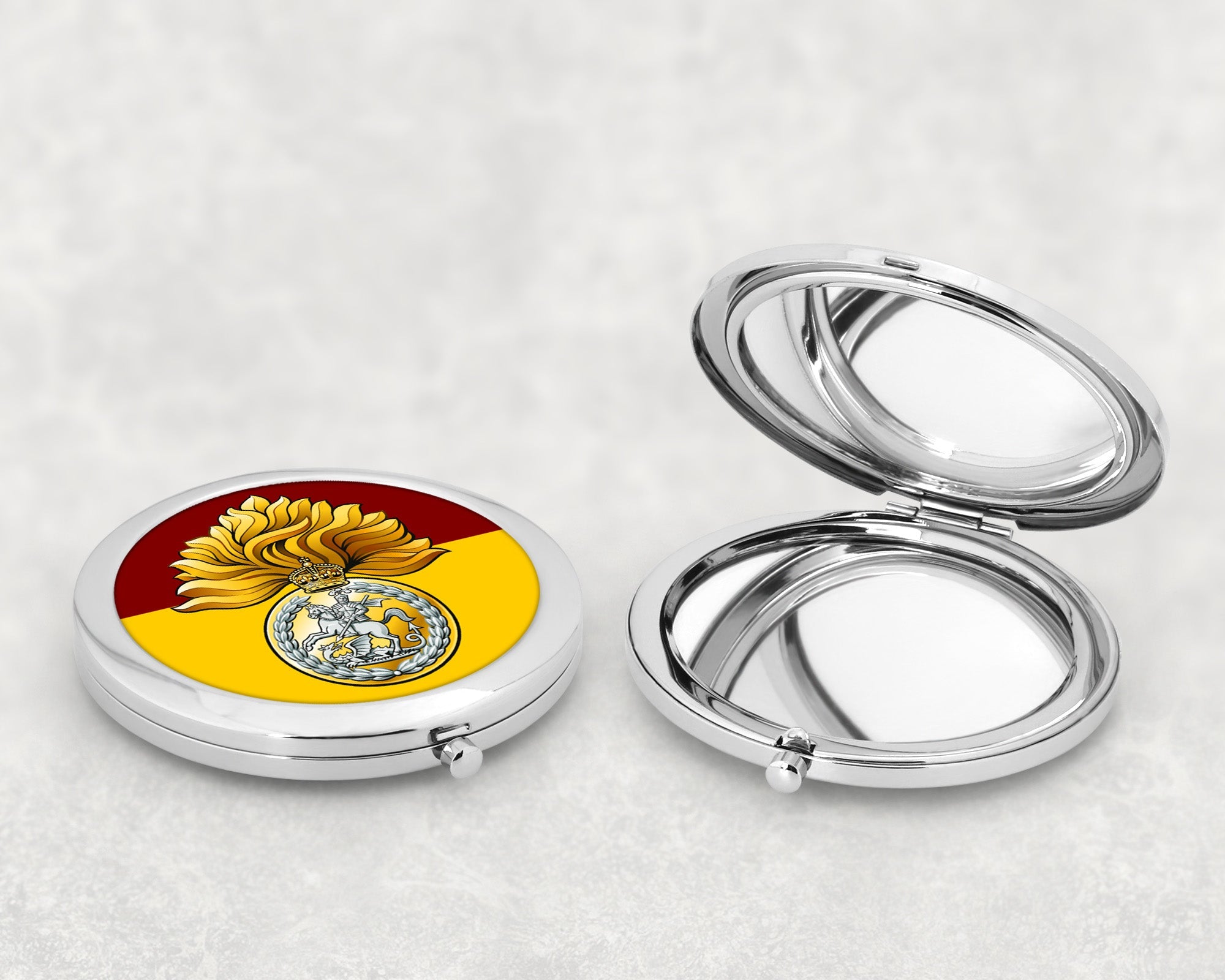 Royal Regiment Fusiliers Crest KC - Compact Mirror – The Crafty Black Dog