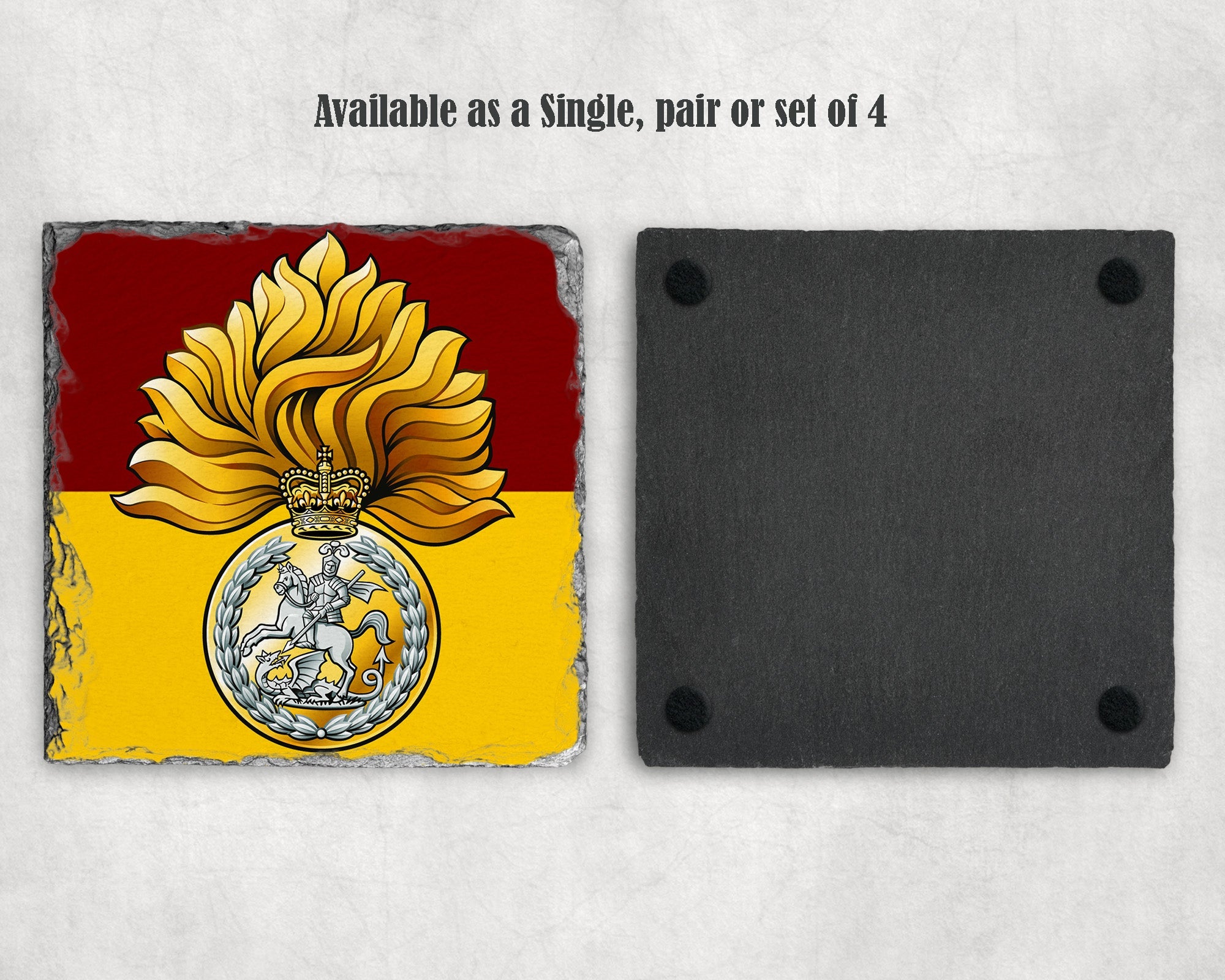 Royal Regiment of Fusiliers Crest - Slate Coaster – The Crafty Black Dog