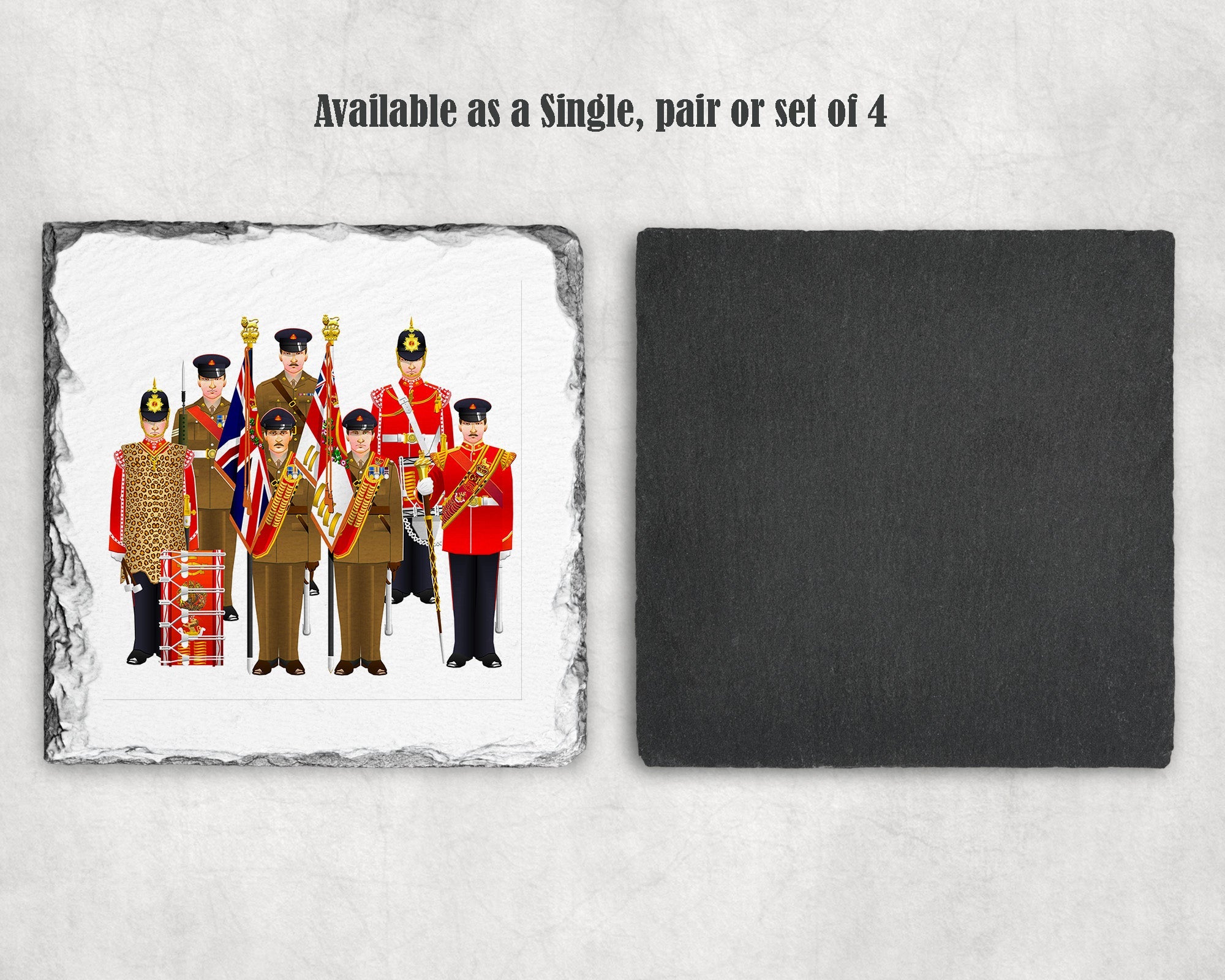 Duke of Wellington Regiment - Uniform Slate Coaster – The Crafty Black Dog