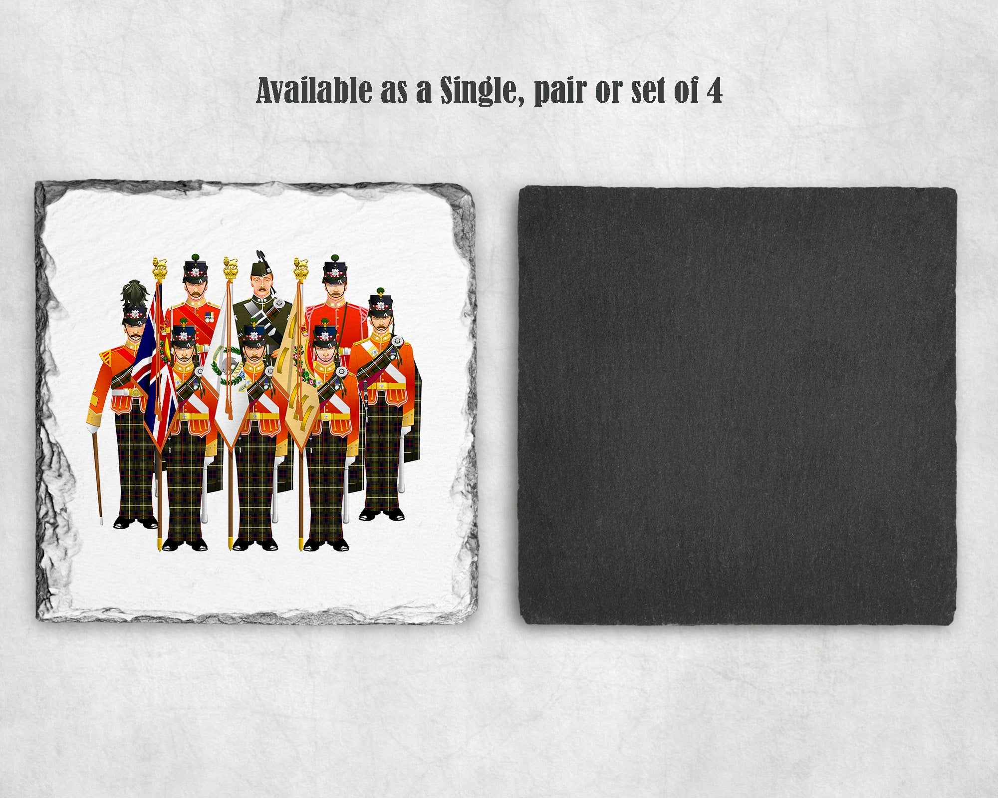 Highland Light Infantry - Uniform Slate Coaster – The Crafty Black Dog