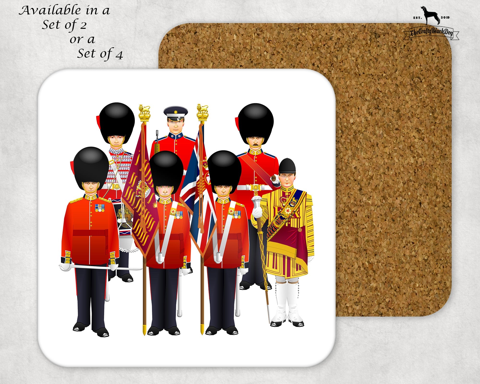 Coldstream Guards - Uniform Coaster Set – The Crafty Black Dog