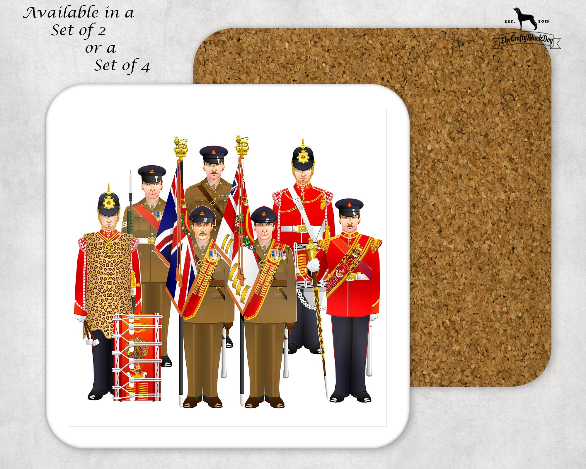 Duke of Wellington Regiment - Uniform Coaster Set – The Crafty Black Dog