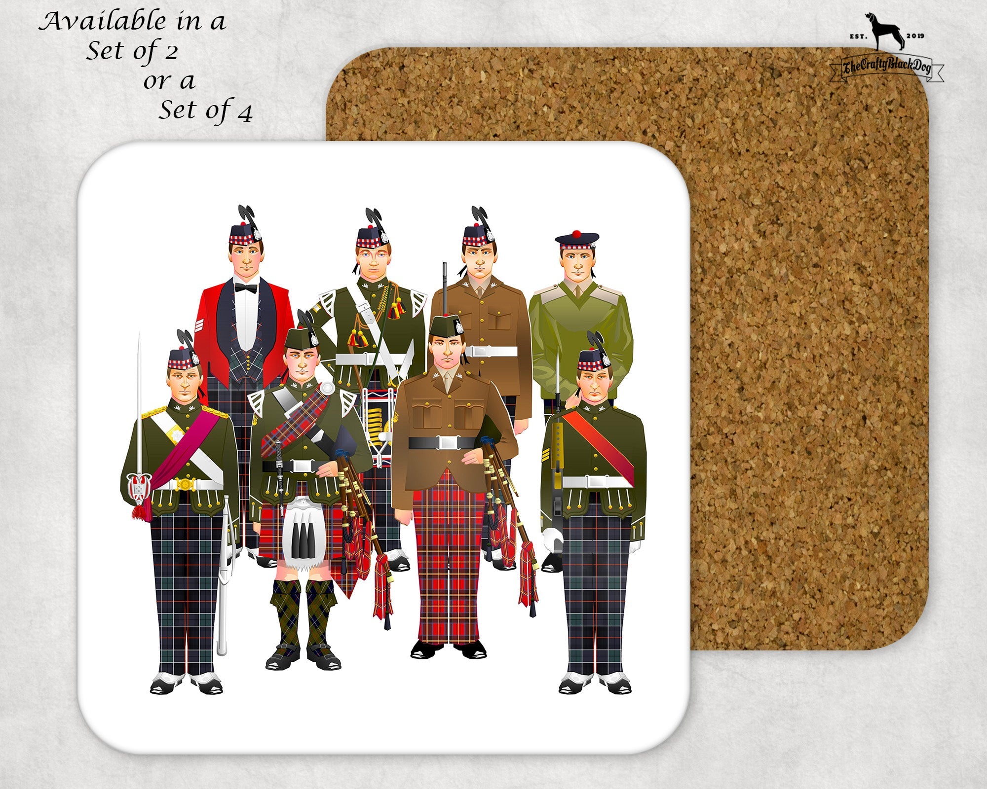 King's Own Scottish Borderers - Uniform Coaster Set – The Crafty Black Dog