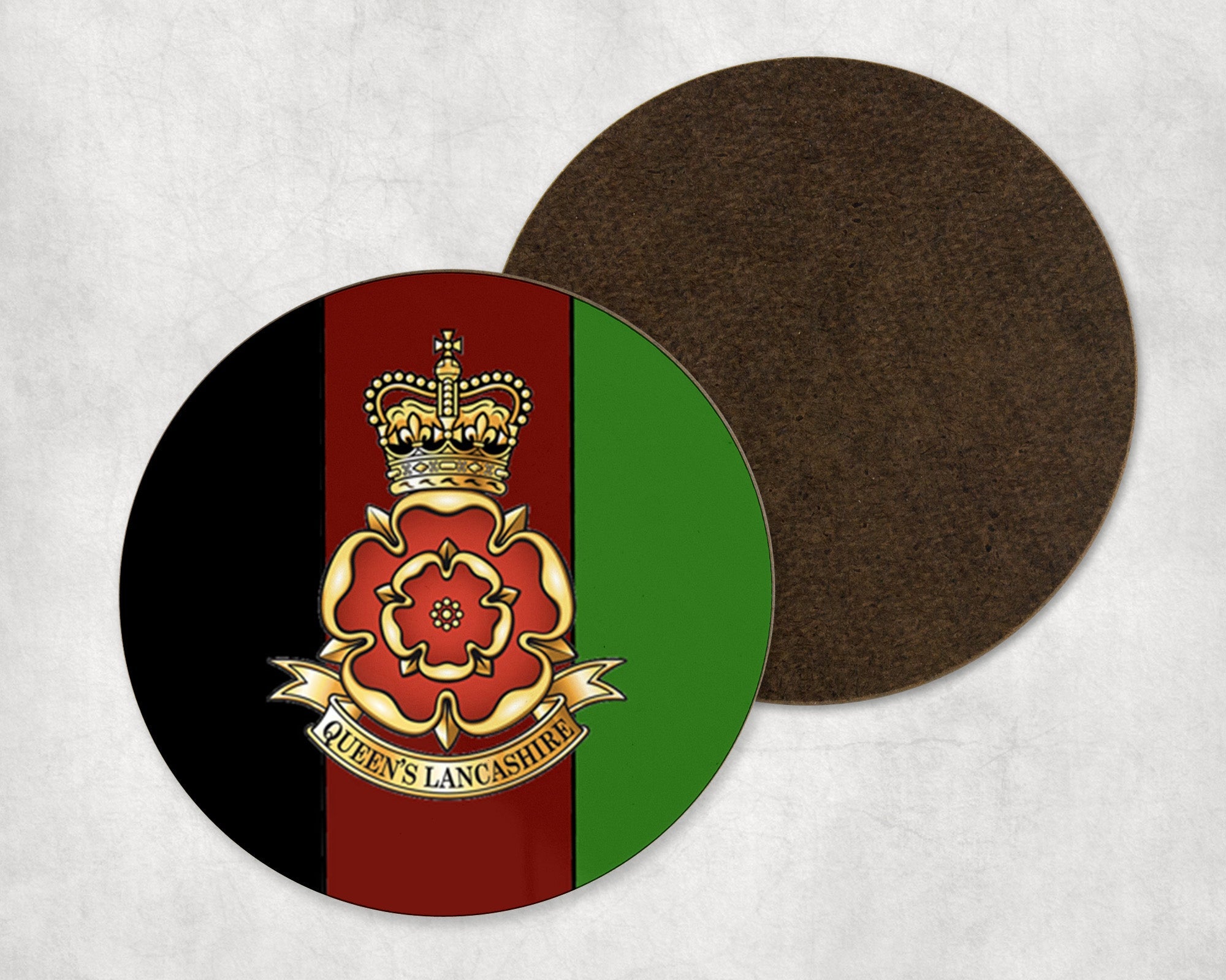 Queen's Lancashire Regiment - Round Coaster Set – The Crafty Black Dog