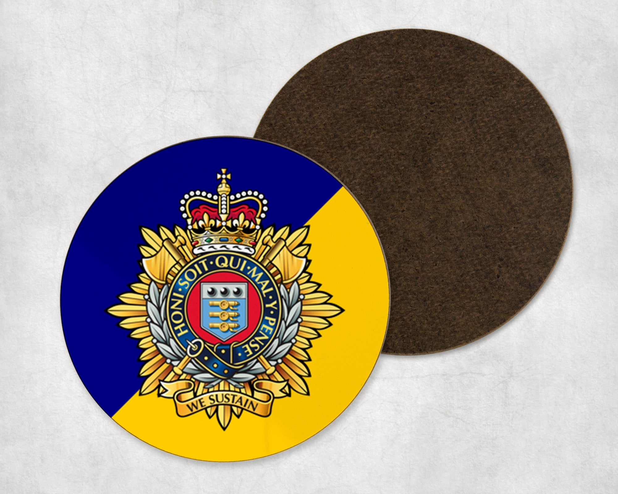 Royal Logistic Corps - Round Coaster Set – The Crafty Black Dog