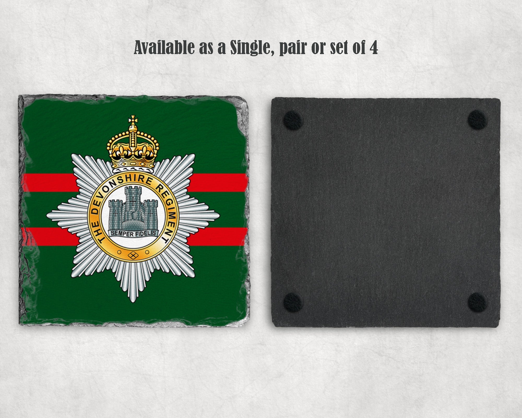 Devonshire & Dorset Regiment - Slate Coaster – The Crafty Black Dog